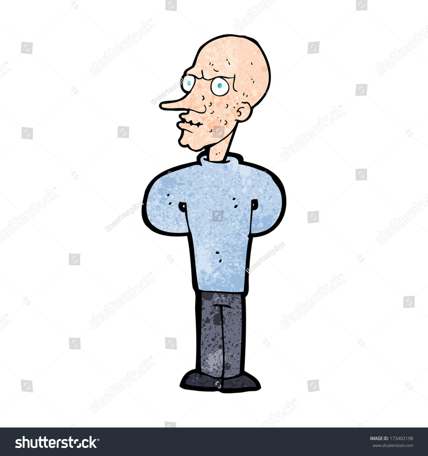 Cartoon Evil Bald Man Stock Vector (Royalty Free) 173402198 | Shutterstock