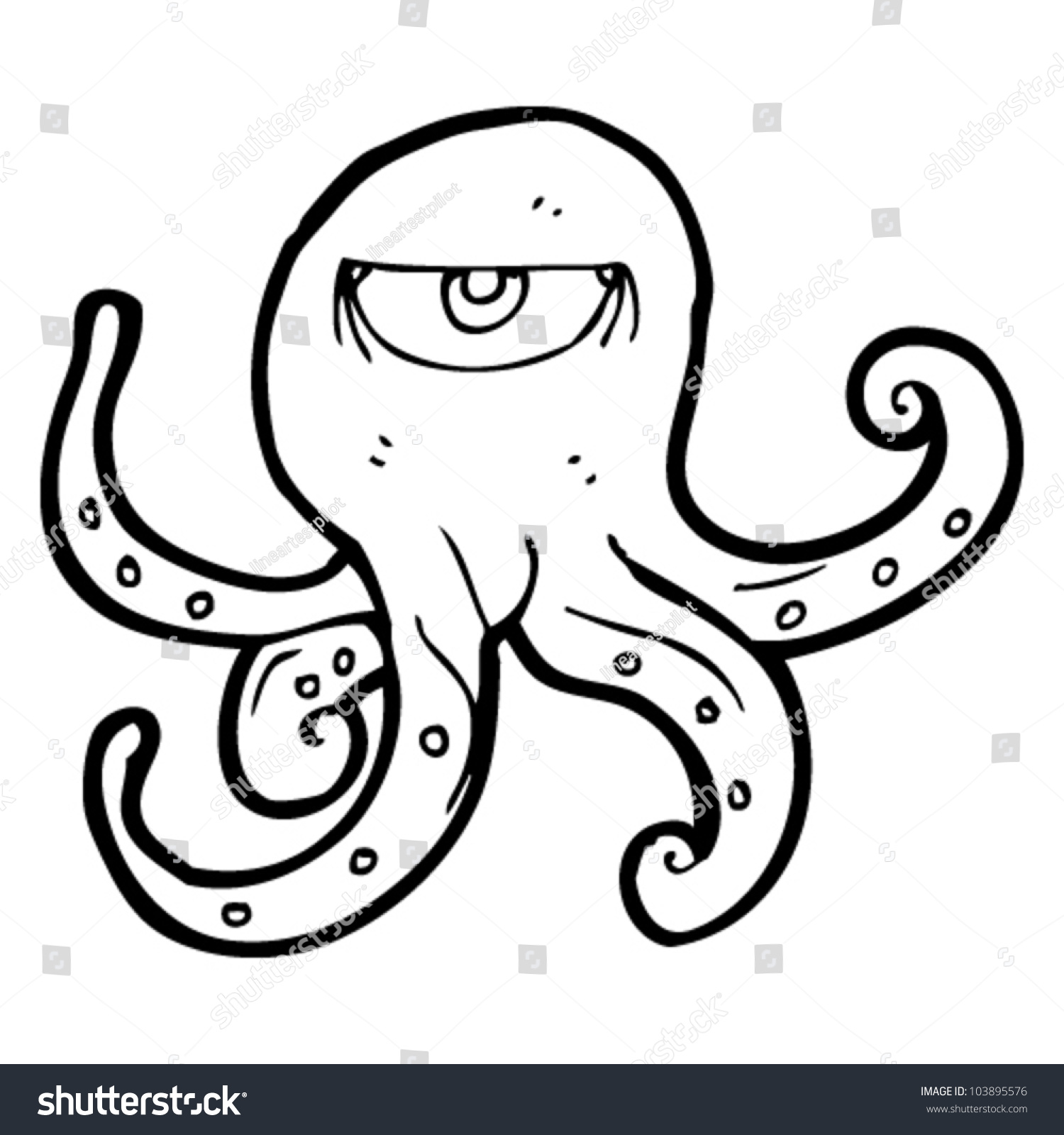 Cartoon Evil Octopus Stock Vector 103895576 - Shutterstock