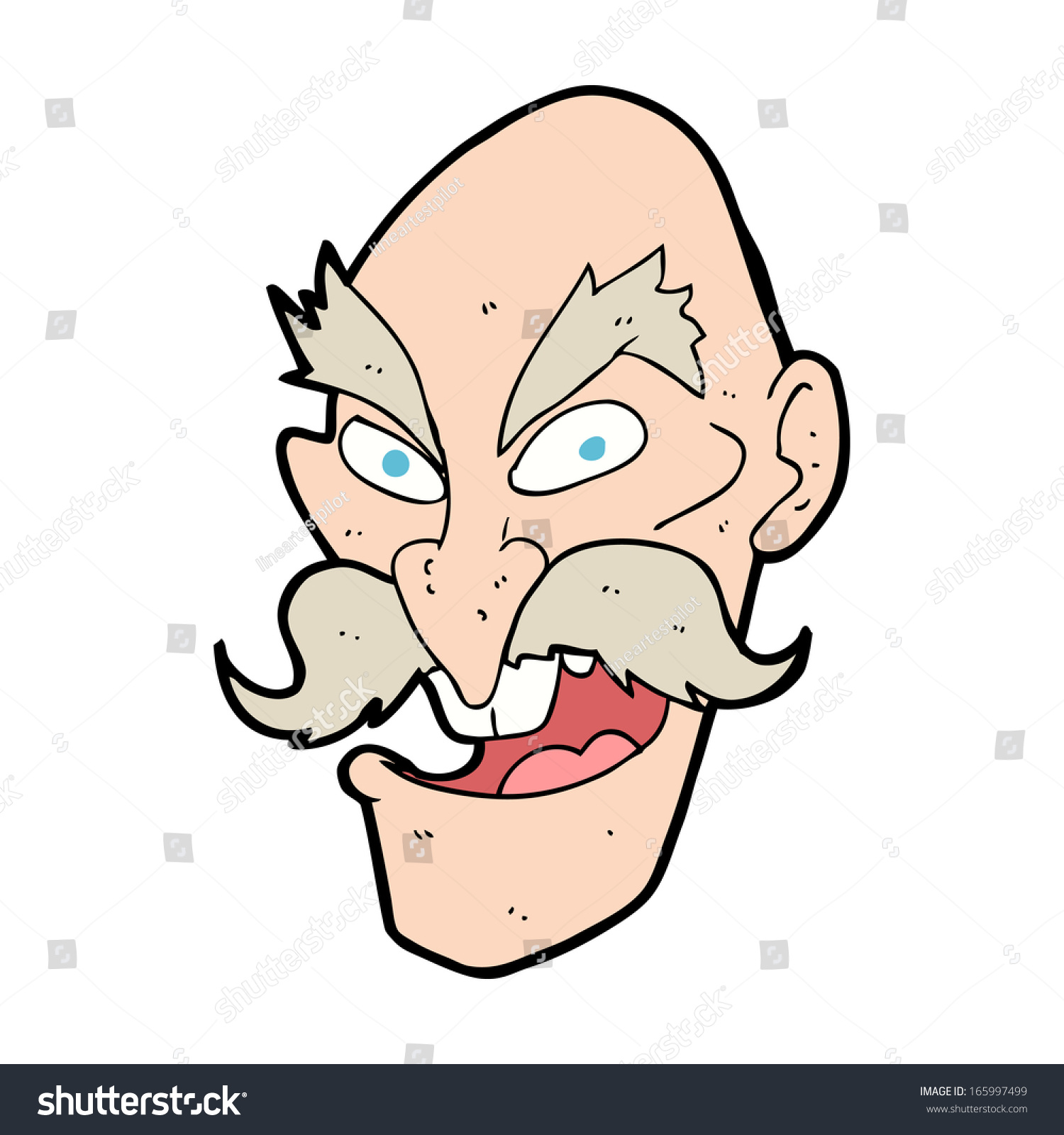 Cartoon Evil Old Man Face Stock Vector (Royalty Free) 165997499