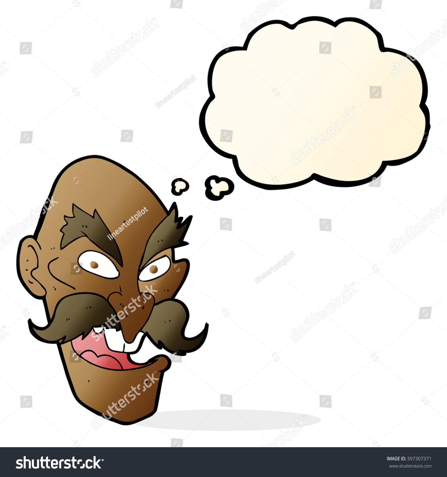 Cartoon Evil Old Man Face Thought Stock Vector (Royalty Free) 397307371 ...