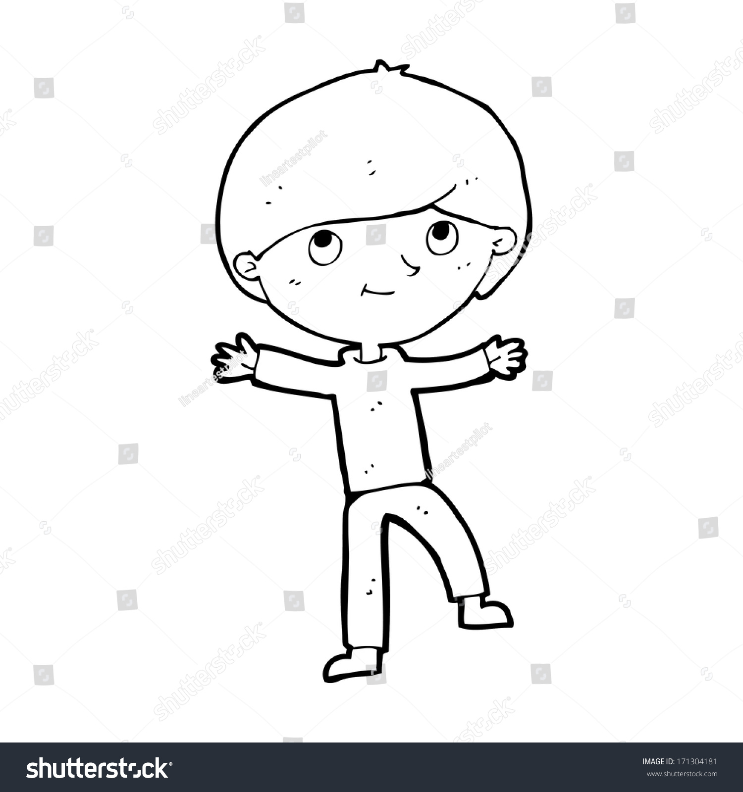 Cartoon Excited Boy Stock Vector (Royalty Free) 171304181 | Shutterstock