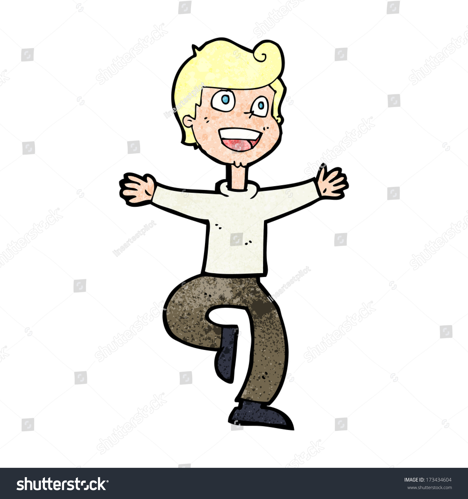 Cartoon Excited Boy Stock Vector (Royalty Free) 173434604 | Shutterstock