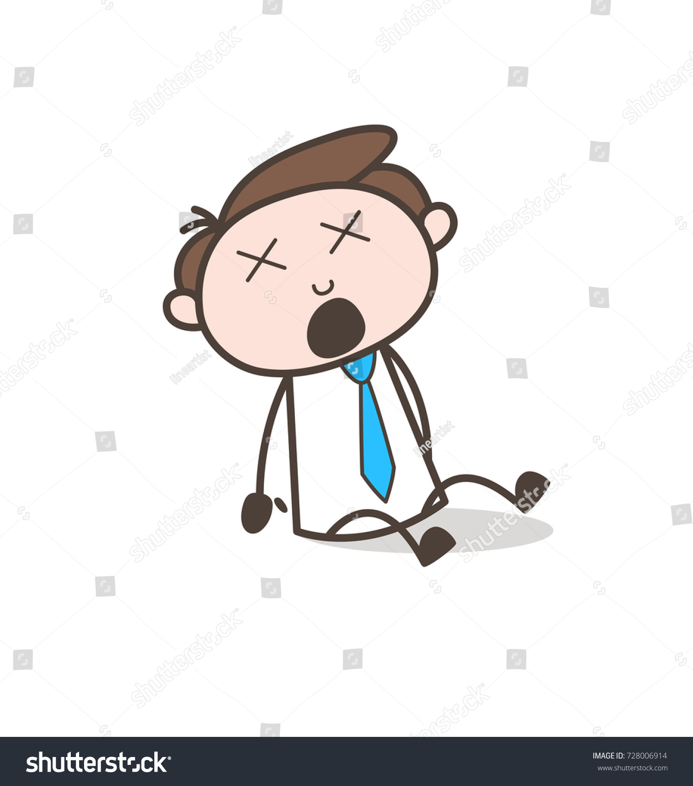 Cartoon Executive Dizzy Face Expression Vector 스톡 벡터(로열티 프리) 728006914 ...