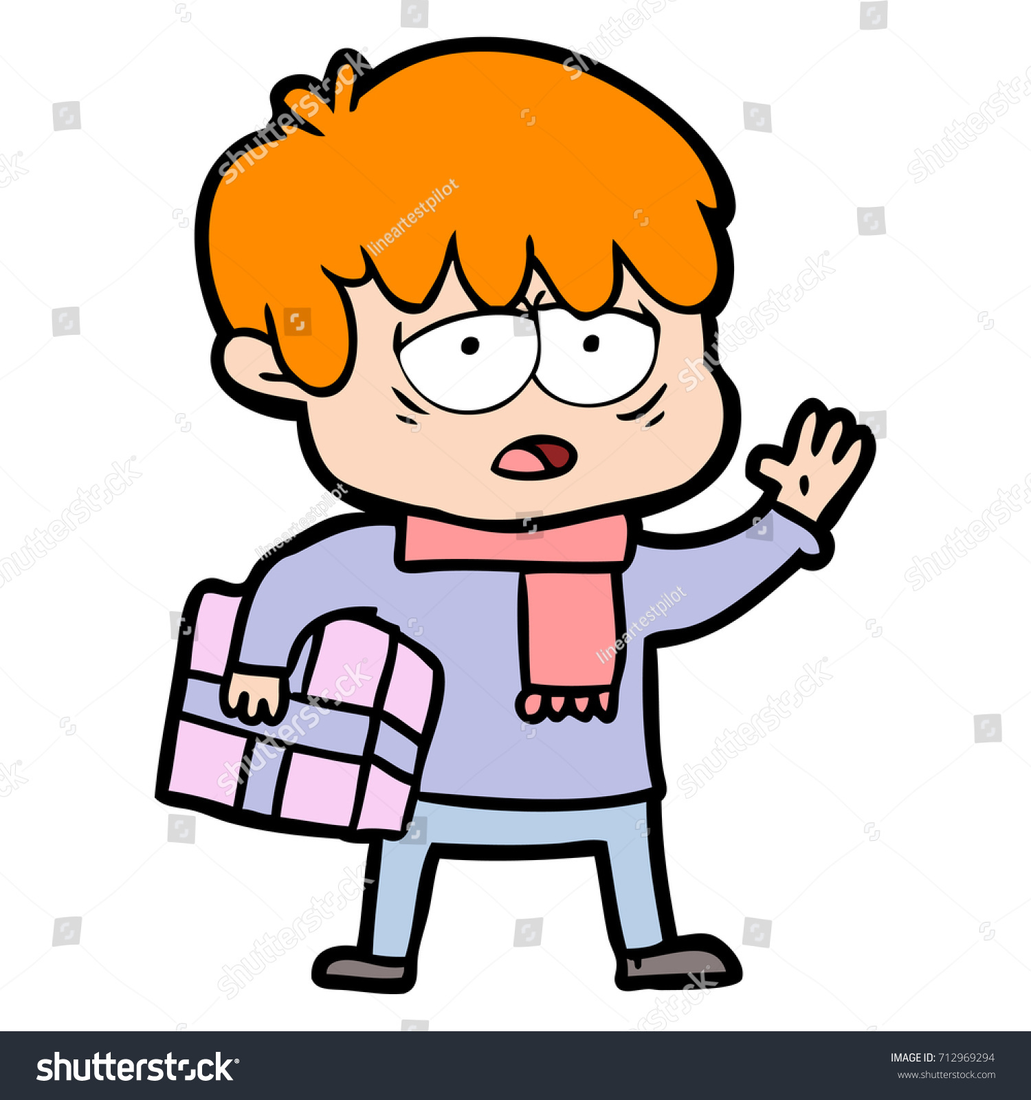Cartoon Exhausted Boy Stock Vector (Royalty Free) 712969294 | Shutterstock