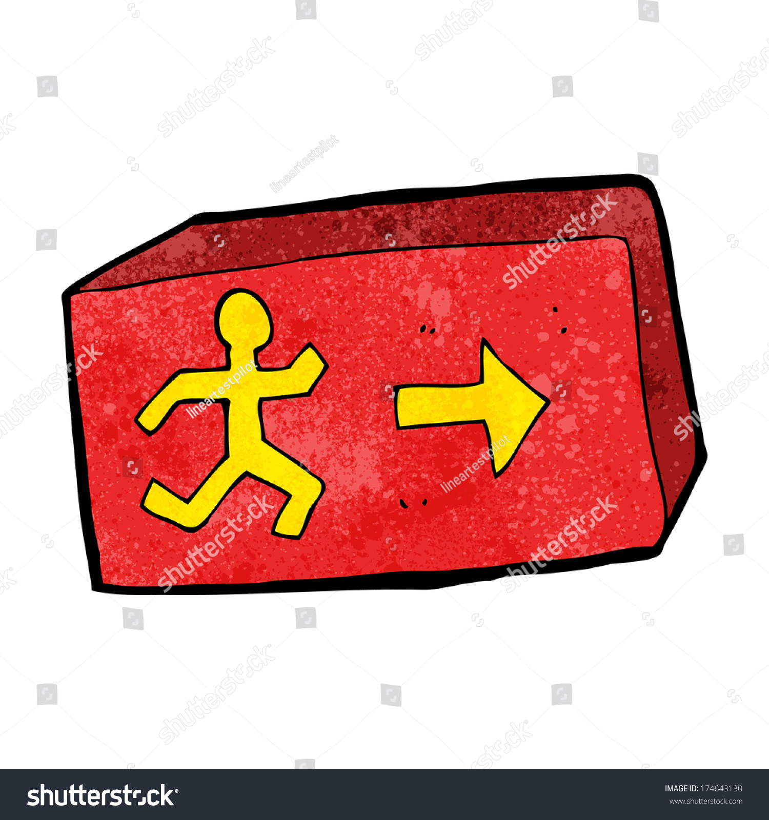 Cartoon Exit Sign Stock Vector (Royalty Free) 174643130 | Shutterstock