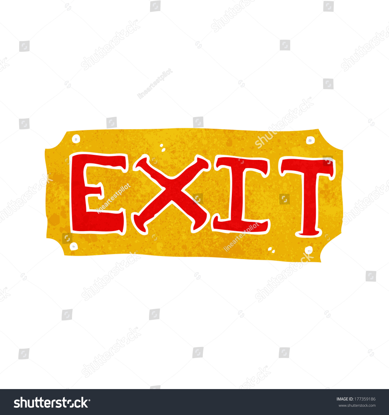 Cartoon Exit Sign Stock Vector (Royalty Free) 177359186 | Shutterstock
