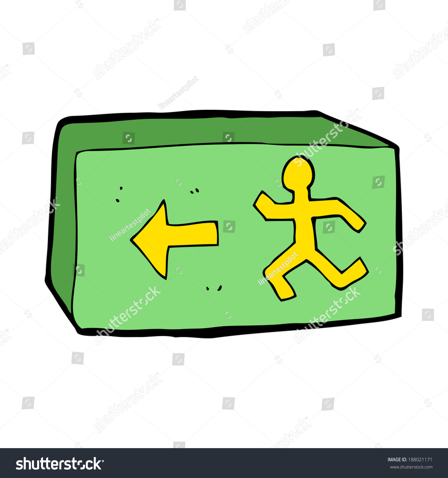 Cartoon Exit Sign Stock Vector (Royalty Free) 188021171