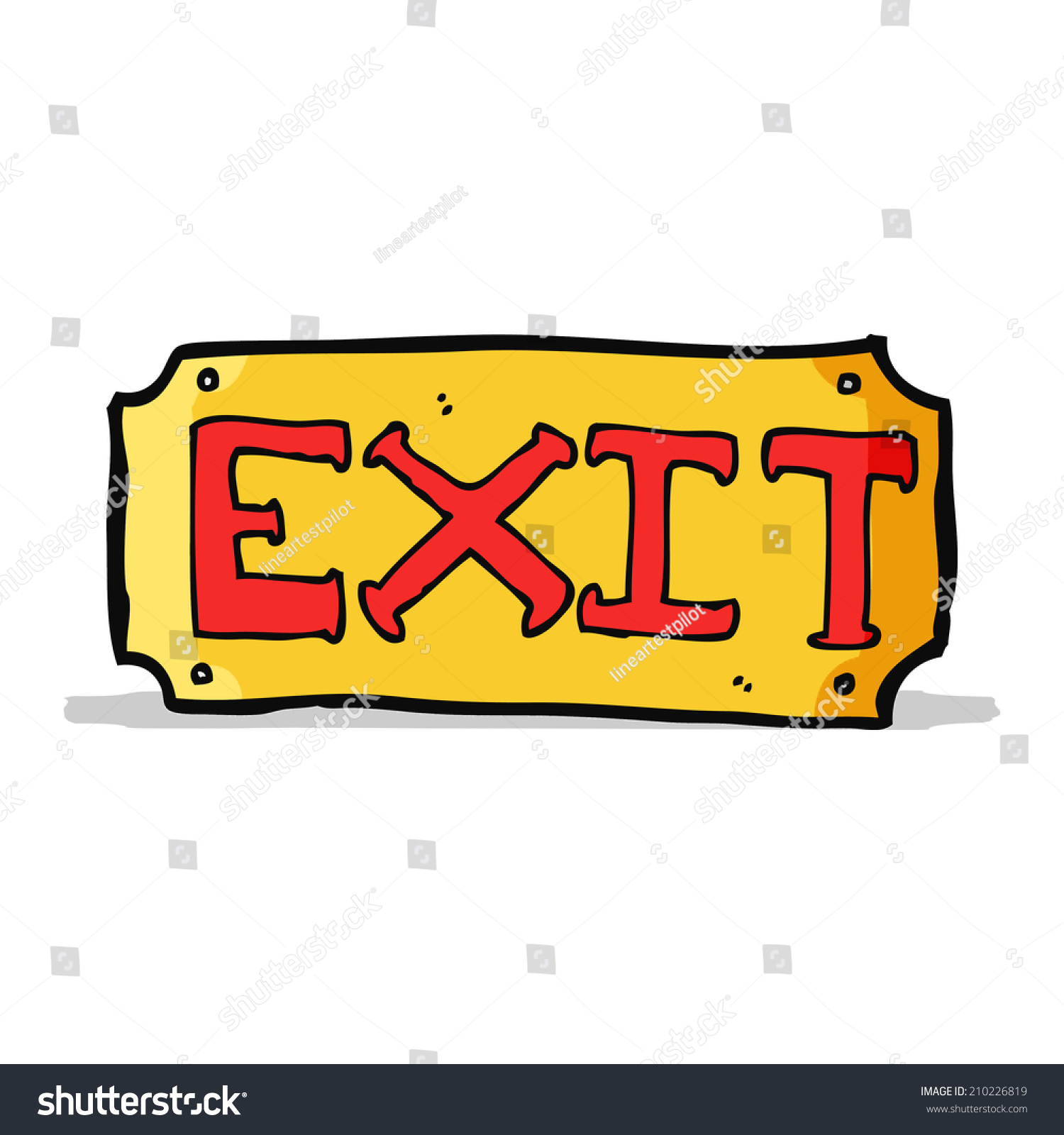signo de salida de dibujos animados: vector de stock (libre de regalías ...