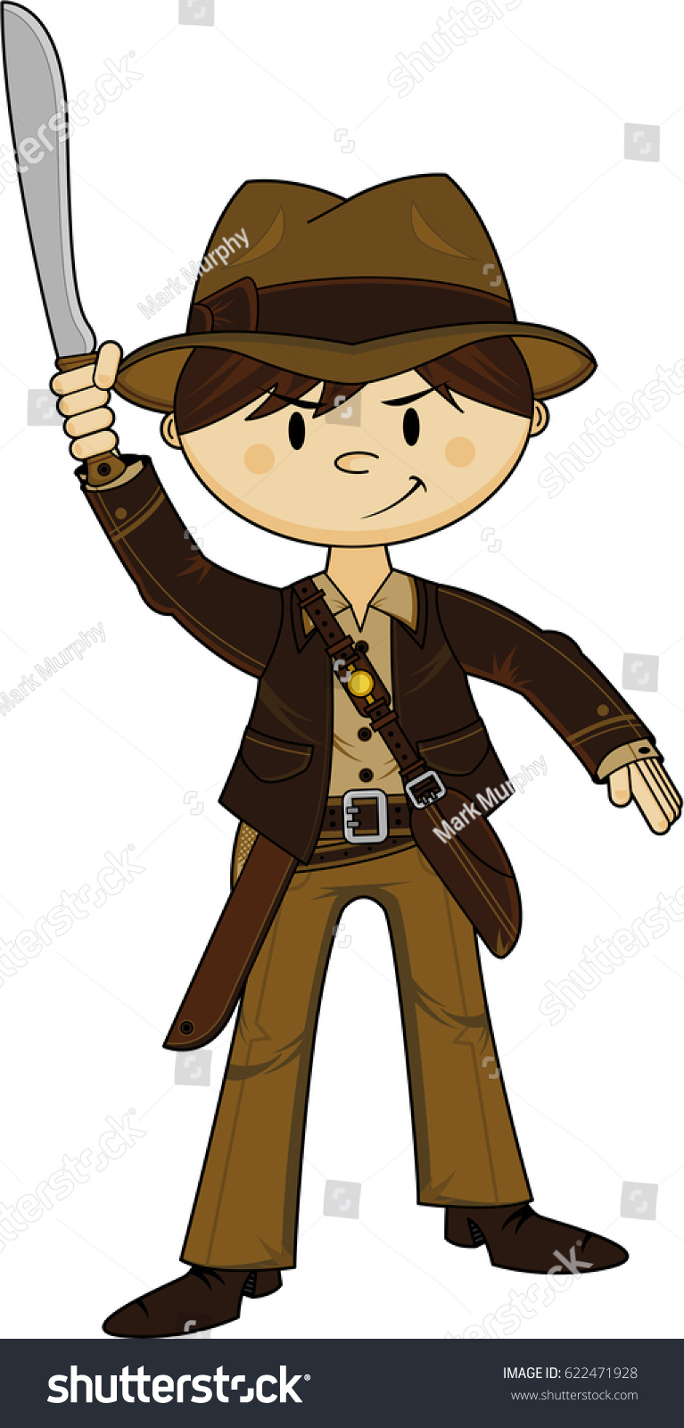 Cartoon Explorer Machete Stock Vector (Royalty Free) 622471928