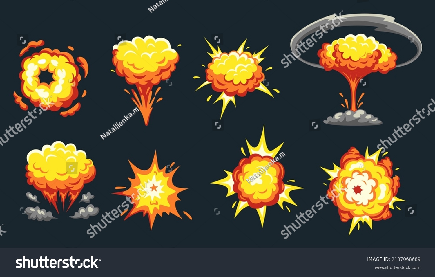 Cartoon Explosion Bomb Dynamite Explode Effect: เวกเตอร์สต็อก (ปลอดค่า ...