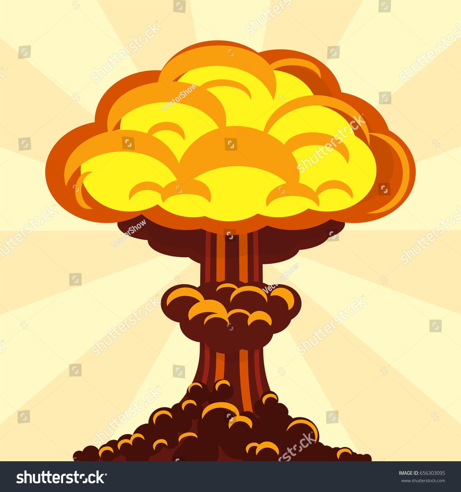 Vektor Stok Cartoon Explosion Boom Effect Animation Game (Tanpa Royalti ...