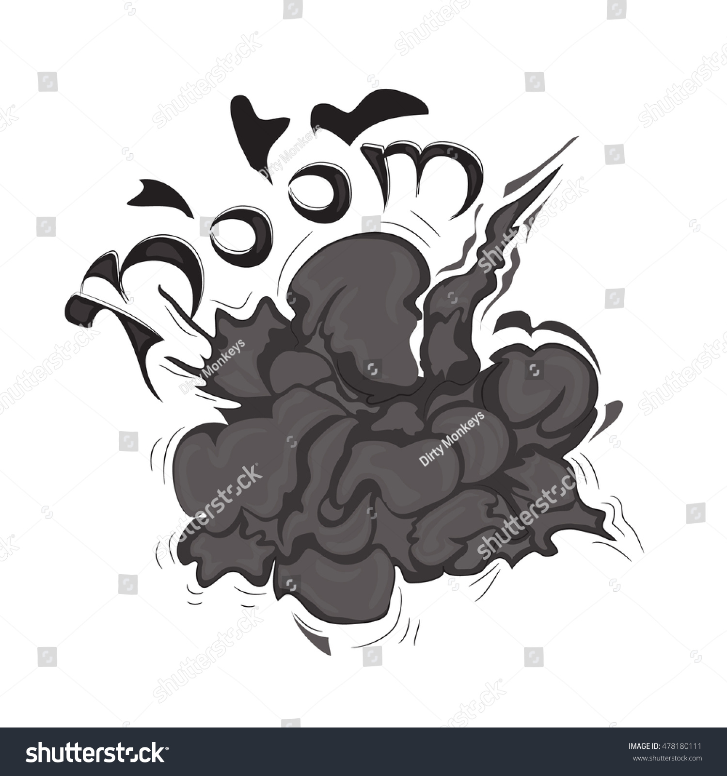 Cartoon Explosion Effect Smoke Boom Effect: vector de stock (libre de ...