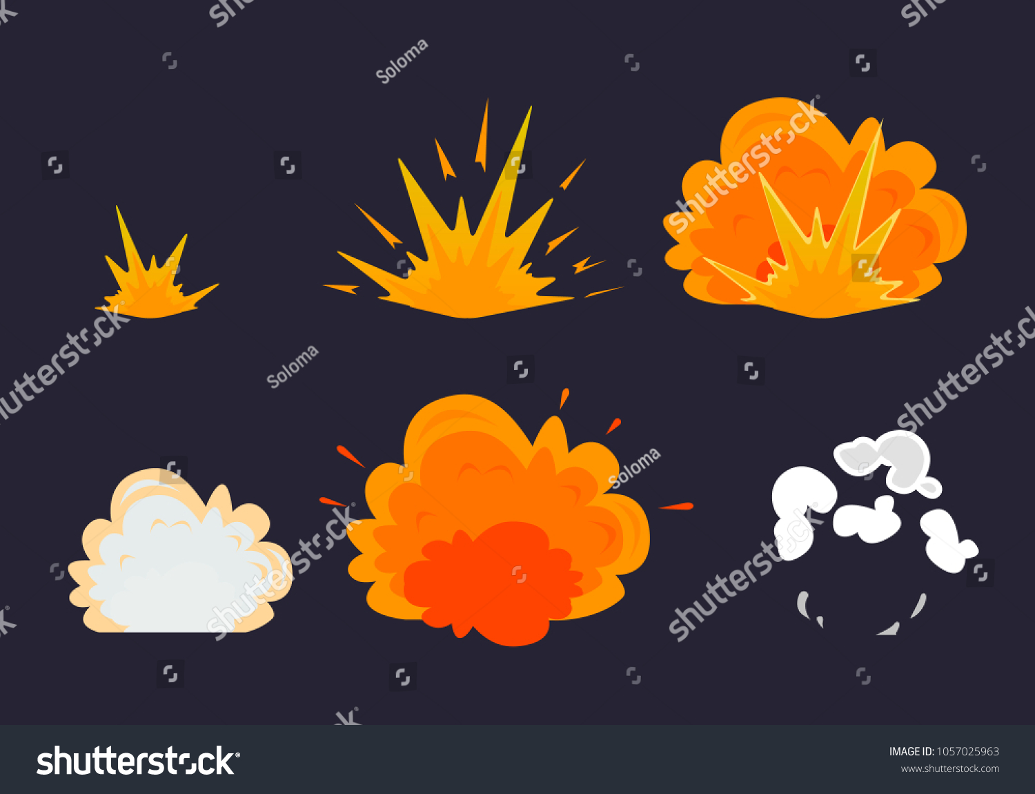 Cartoon Explosion Effect Smoke Vector Illustration Stock Vector ...