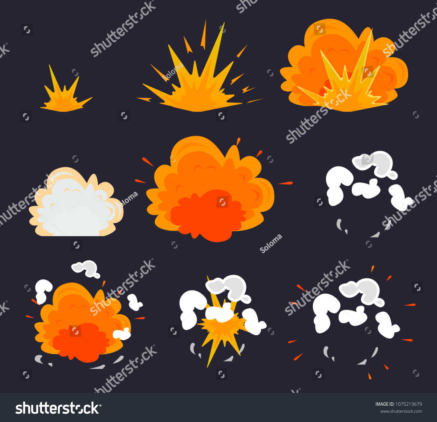 Cartoon Explosion Effect Smoke Vector Illustration Stock Vector ...