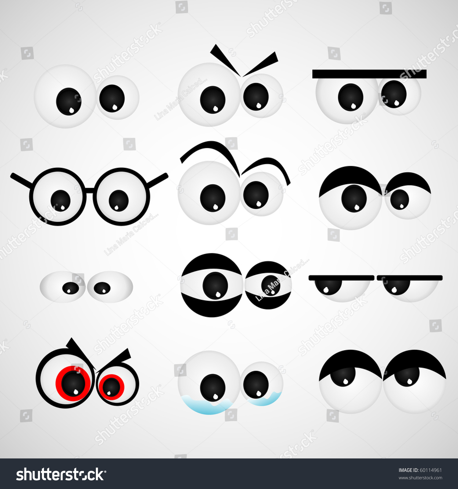 Cartoon Eye Set Vector Illustration Stock Vector (Royalty Free) 60114961