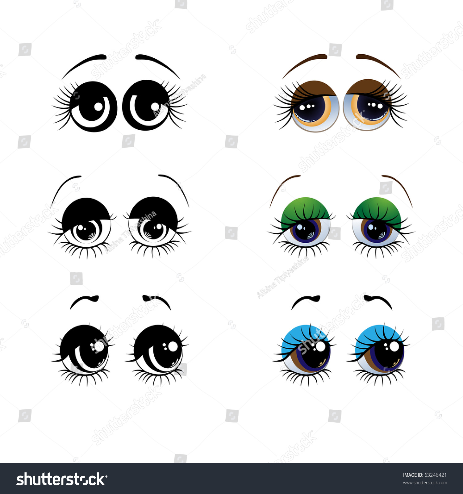 Cartoon Eye Set Vector Illustration Stock Vector (Royalty Free ...