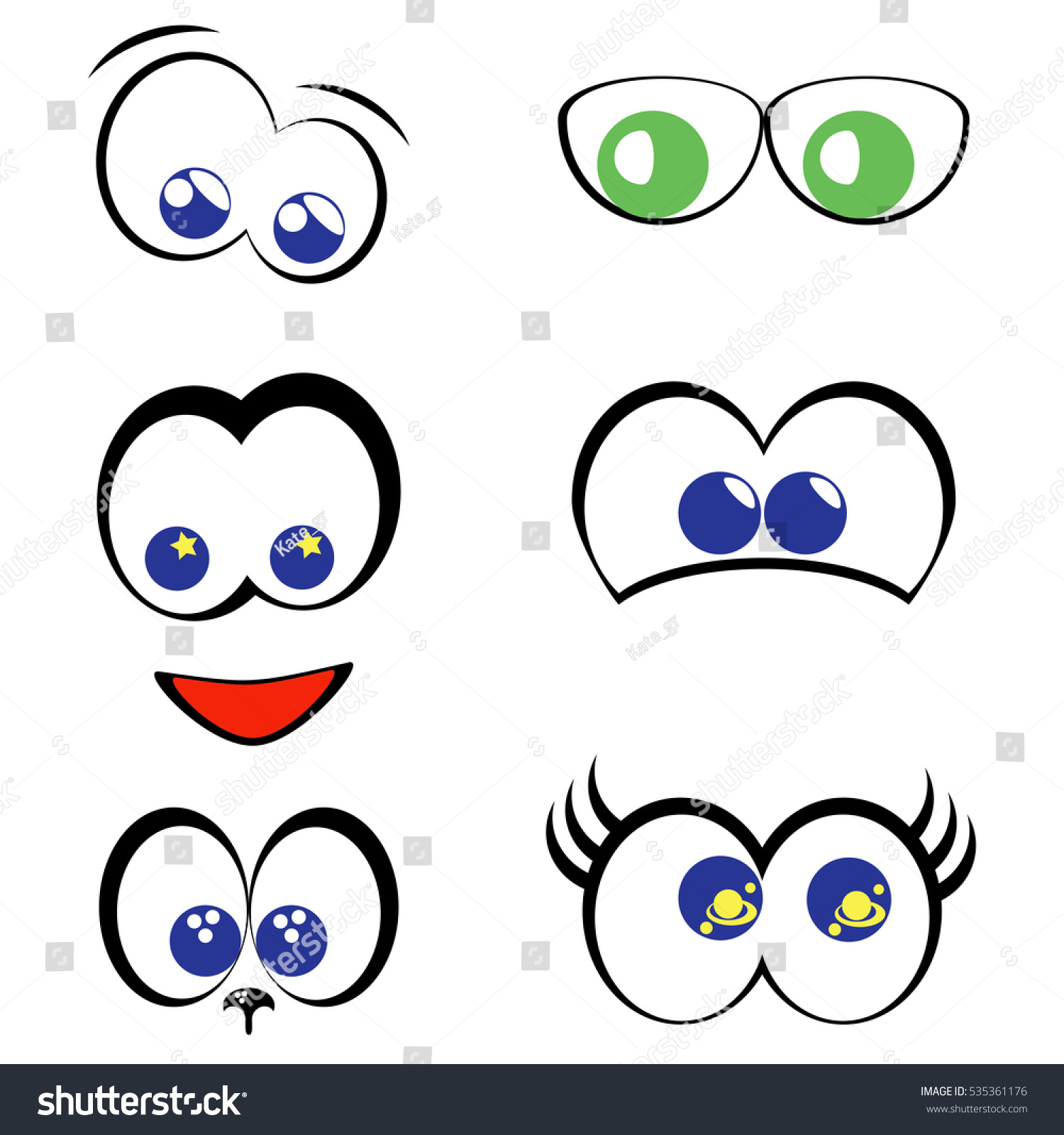 Cartoon Eyes 库存矢量图（免版税）535361176 | Shutterstock