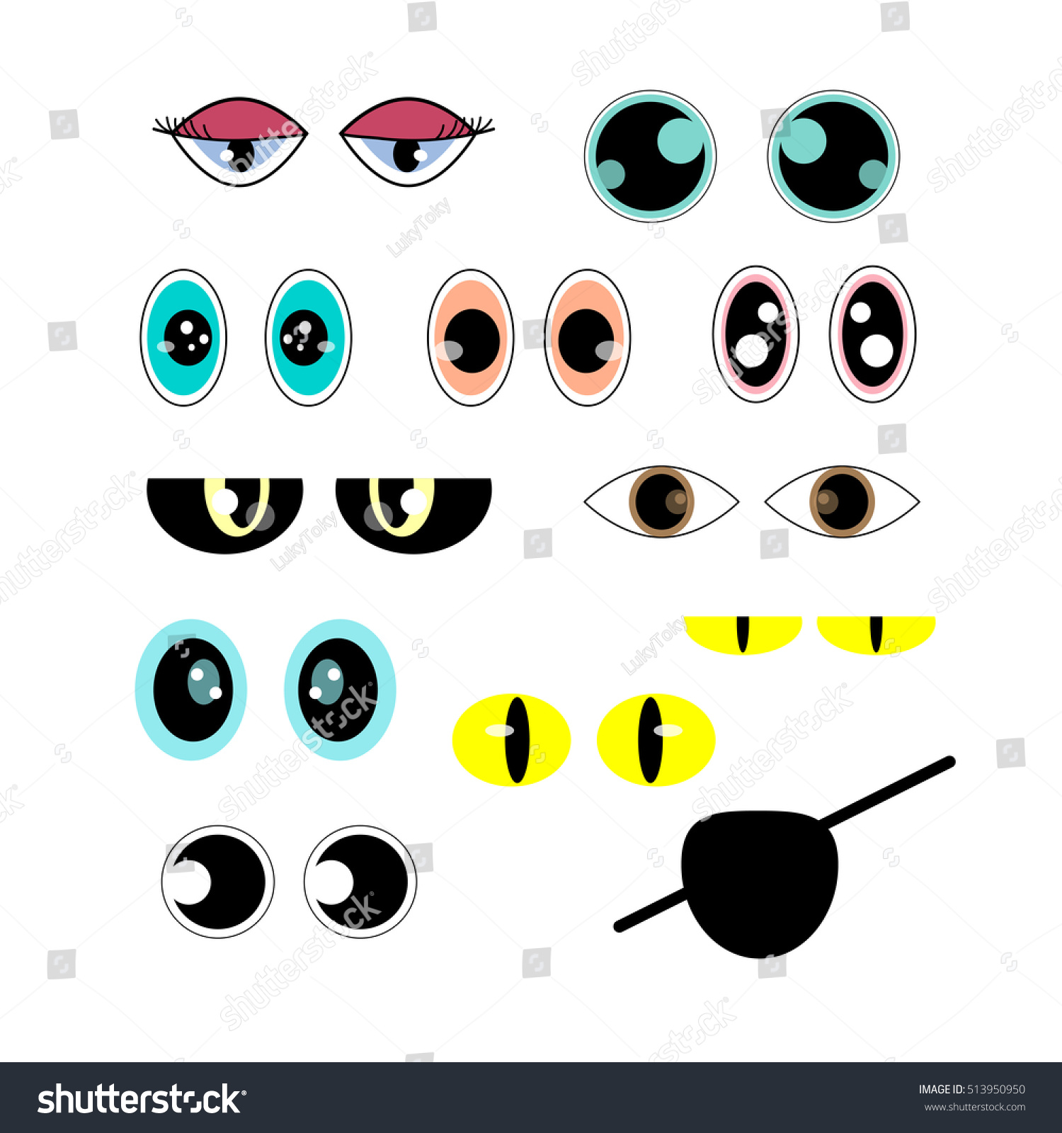 Cartoon Eyes Element 库存矢量图（免版税）513950950 | Shutterstock