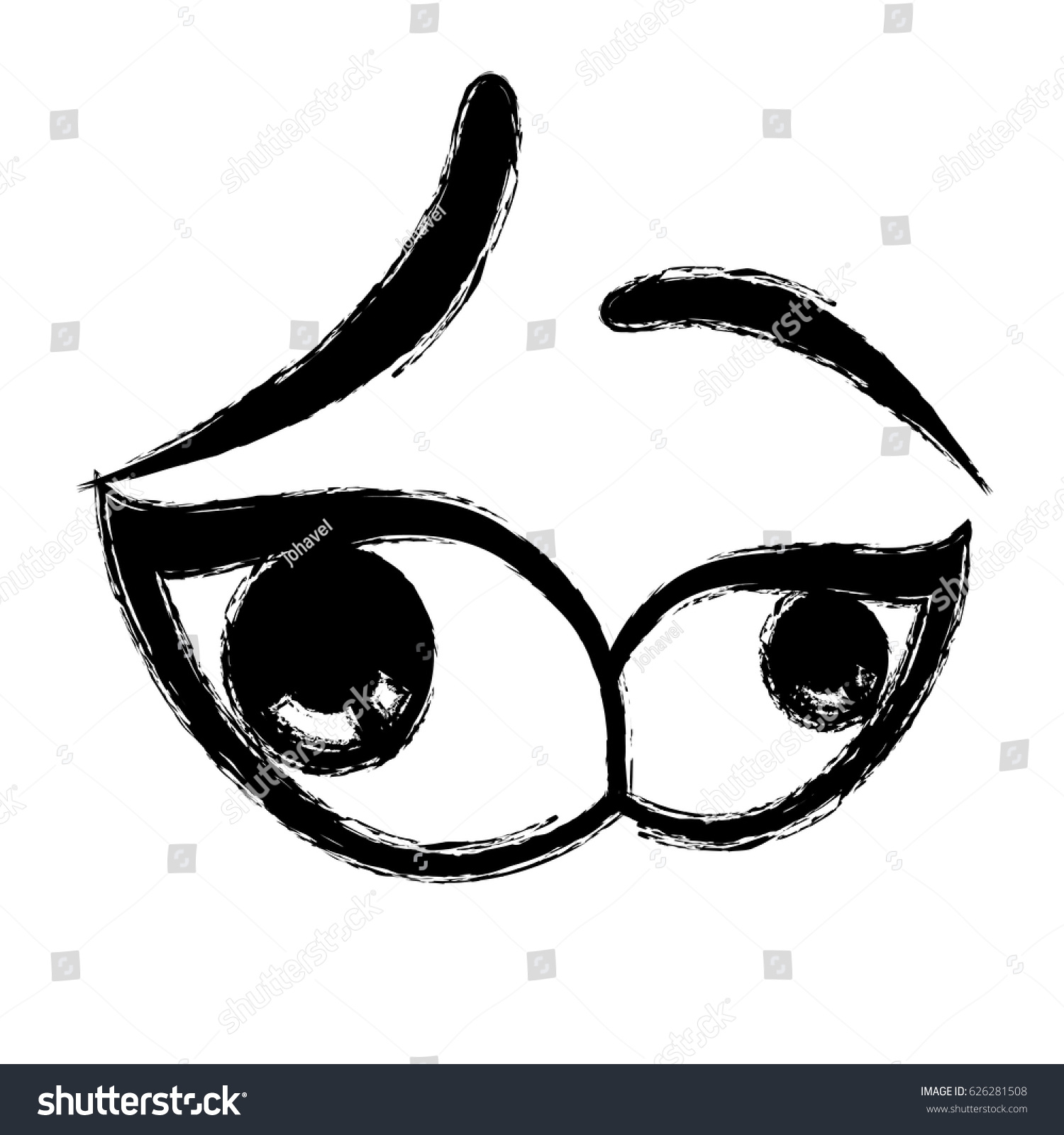 Cartoon Eyes Expression Stock Vector (Royalty Free) 626281508 ...