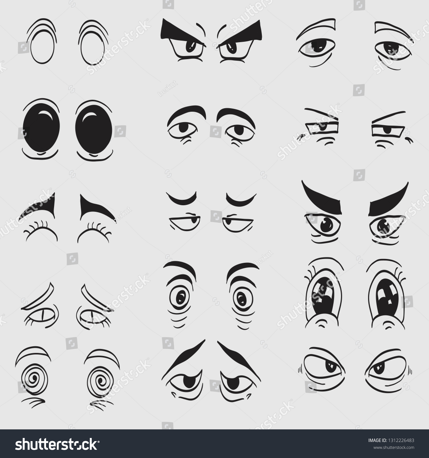 Cartoon Eyes Vector 库存矢量图（免版税）1312226483 | Shutterstock