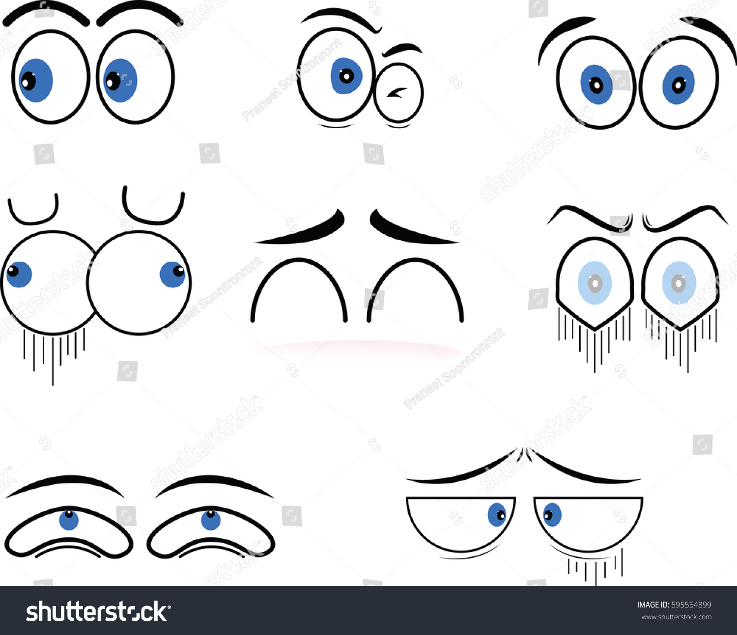Cartoon Eyes Vector Stock Vector 595554899 - Shutterstock