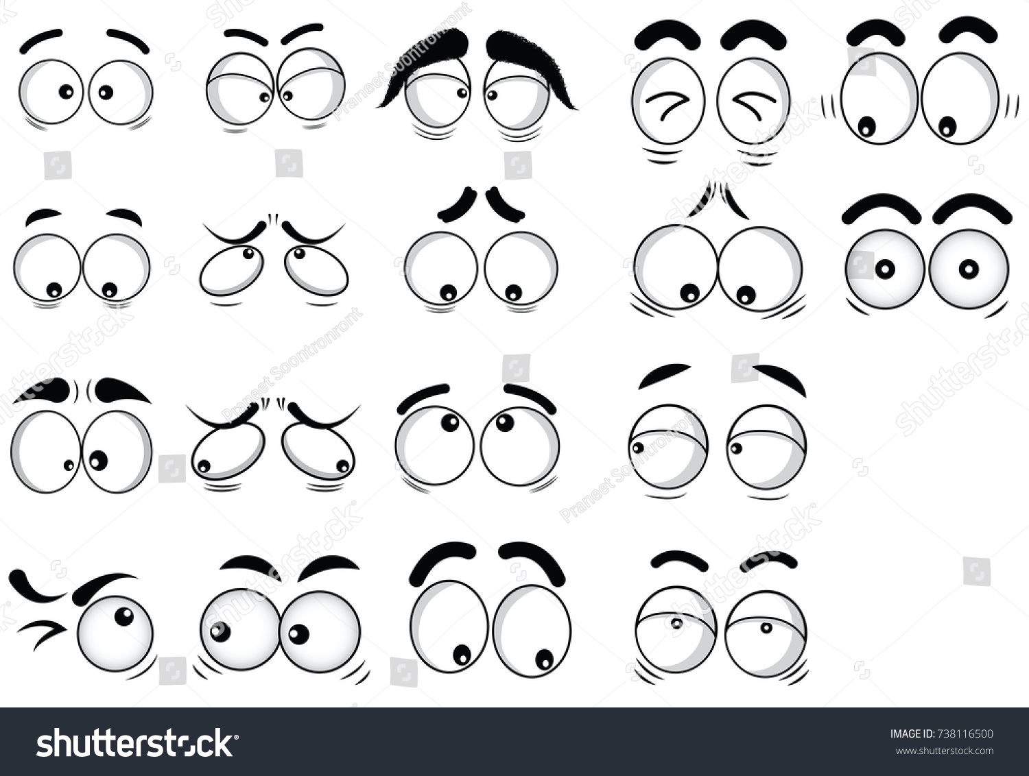 Cartoon Eyes Vector: Vector có sẵn (miễn phí bản quyền) 738116500 ...