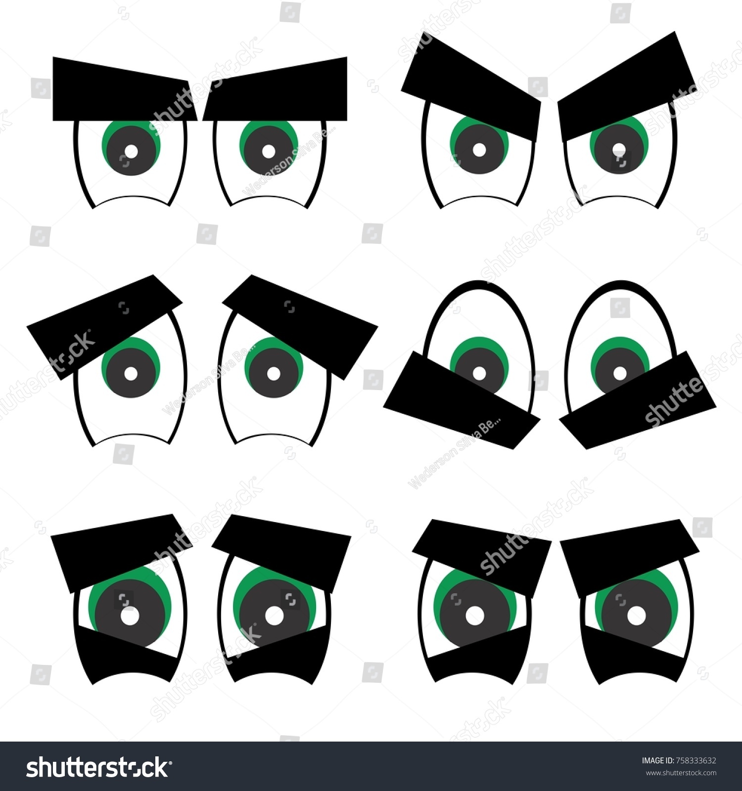 Cartoon Eyes Set Vector Stock Vector (Royalty Free) 758333632 ...