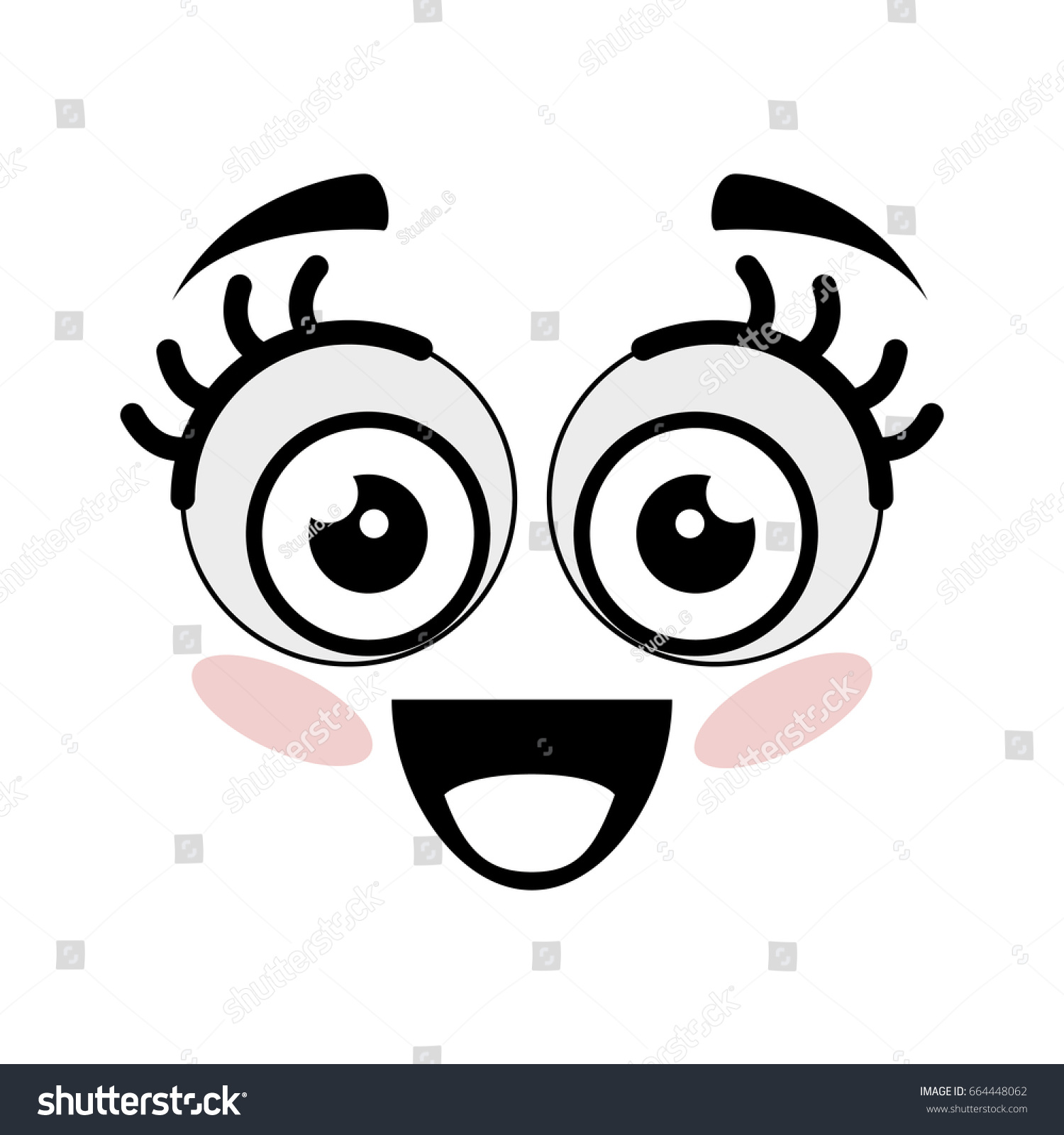 Cartoon Face Icon Stock Vector (Royalty Free) 664448062