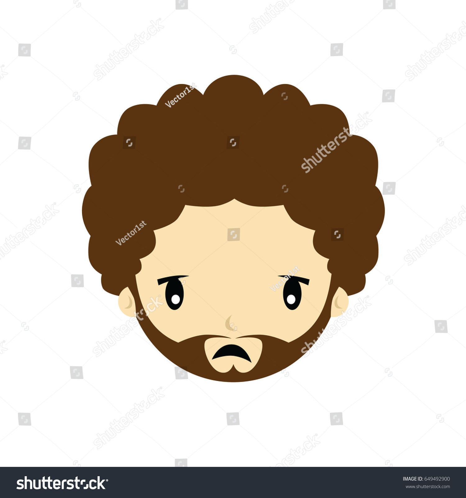 Cartoon Face Beard Vector Art Stock Vector (Royalty Free) 649492900 ...