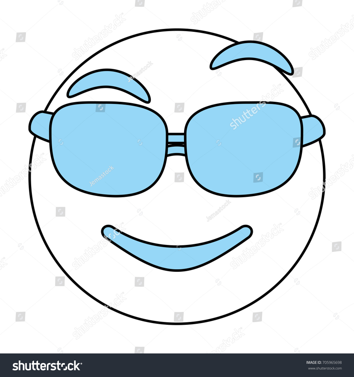 Cartoon Face Glasses Design Stock Vector (Royalty Free) 705965698 ...