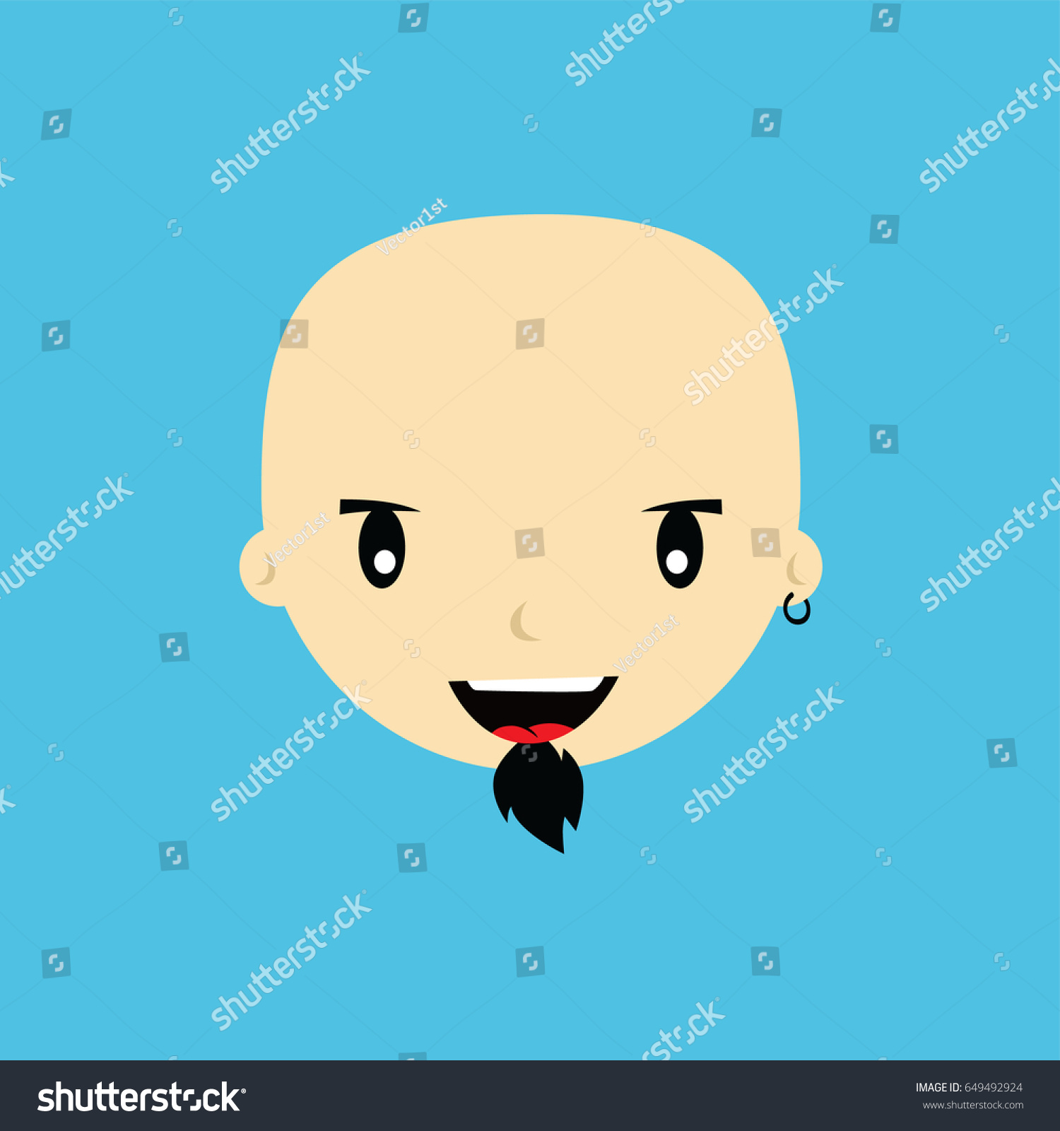 Cartoon Face Goatee Vector Art Stock Vector (Royalty Free) 649492924 ...