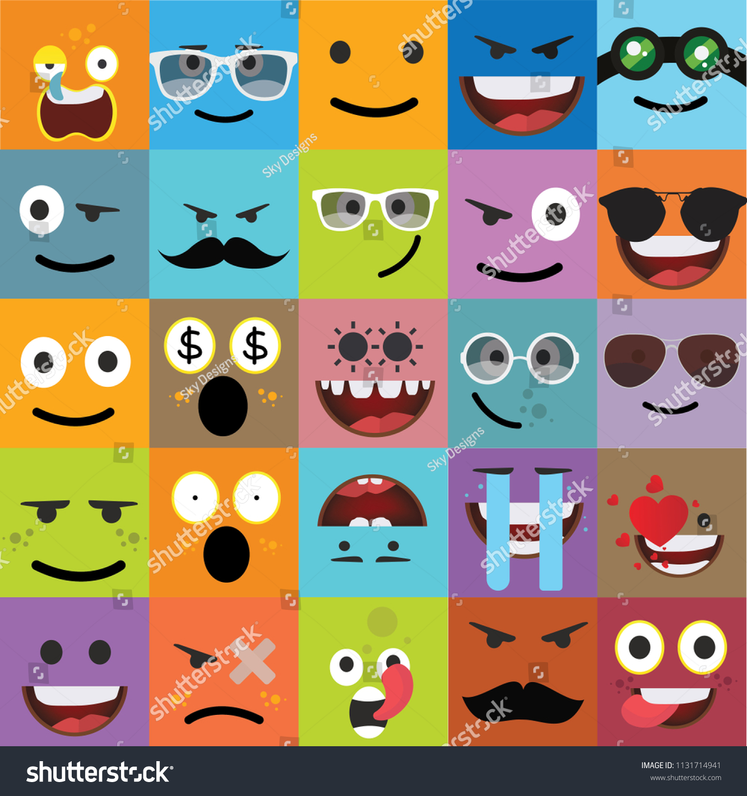 Cartoon Faces Expressions Vector: Vector có sẵn (miễn phí bản quyền ...