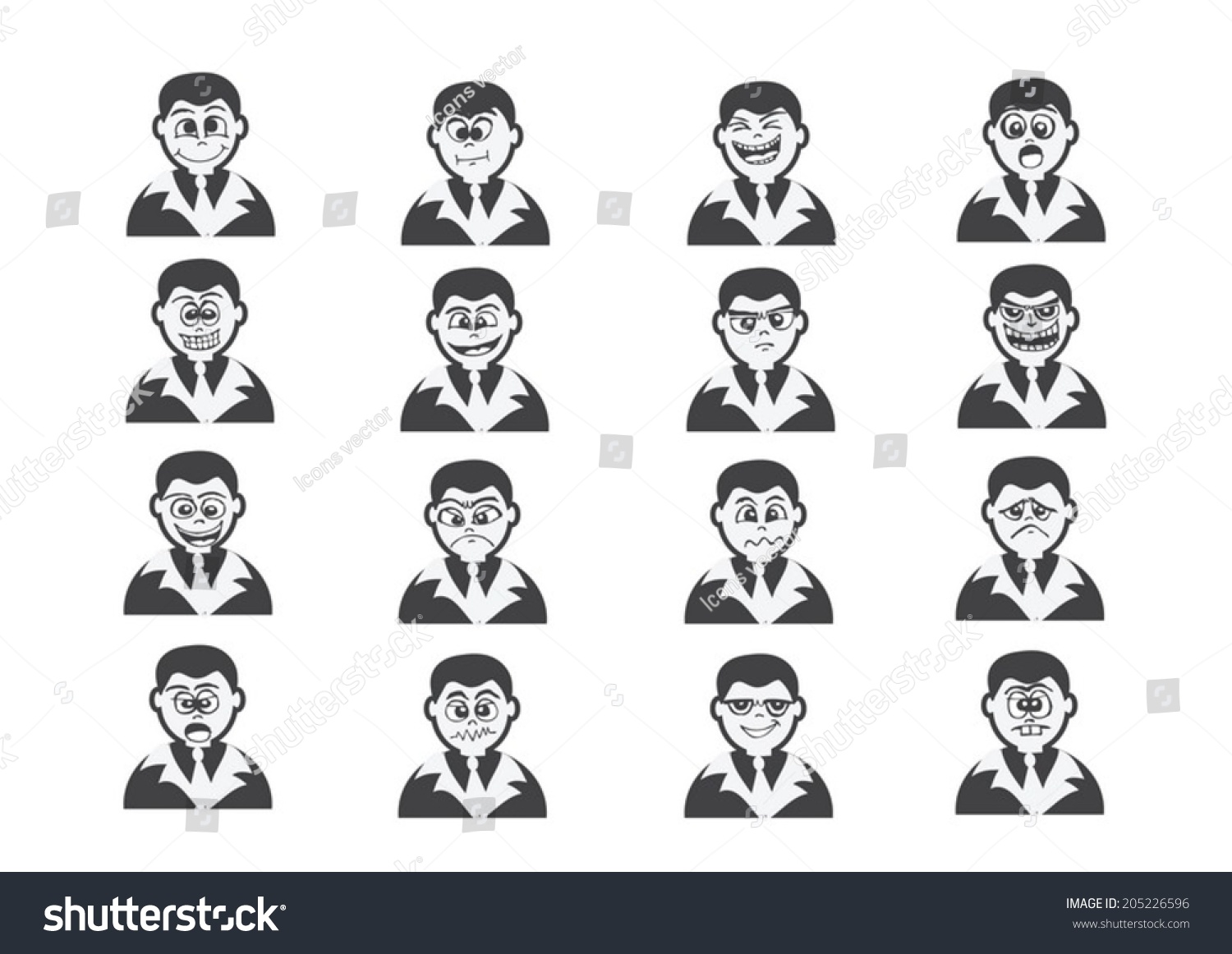 Cartoon Faces Set Drawing Illustration: vector de stock (libre de ...