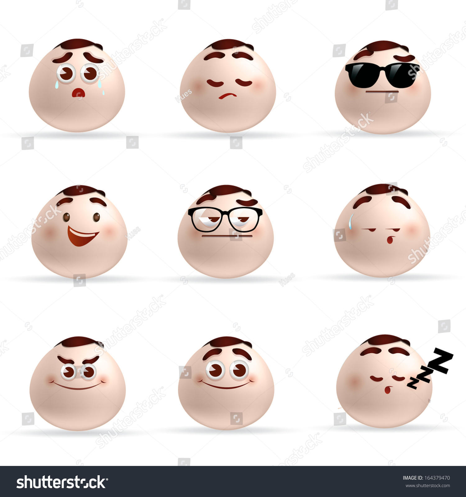 Cartoon Faces Sign Stock Vector (Royalty Free) 164379470