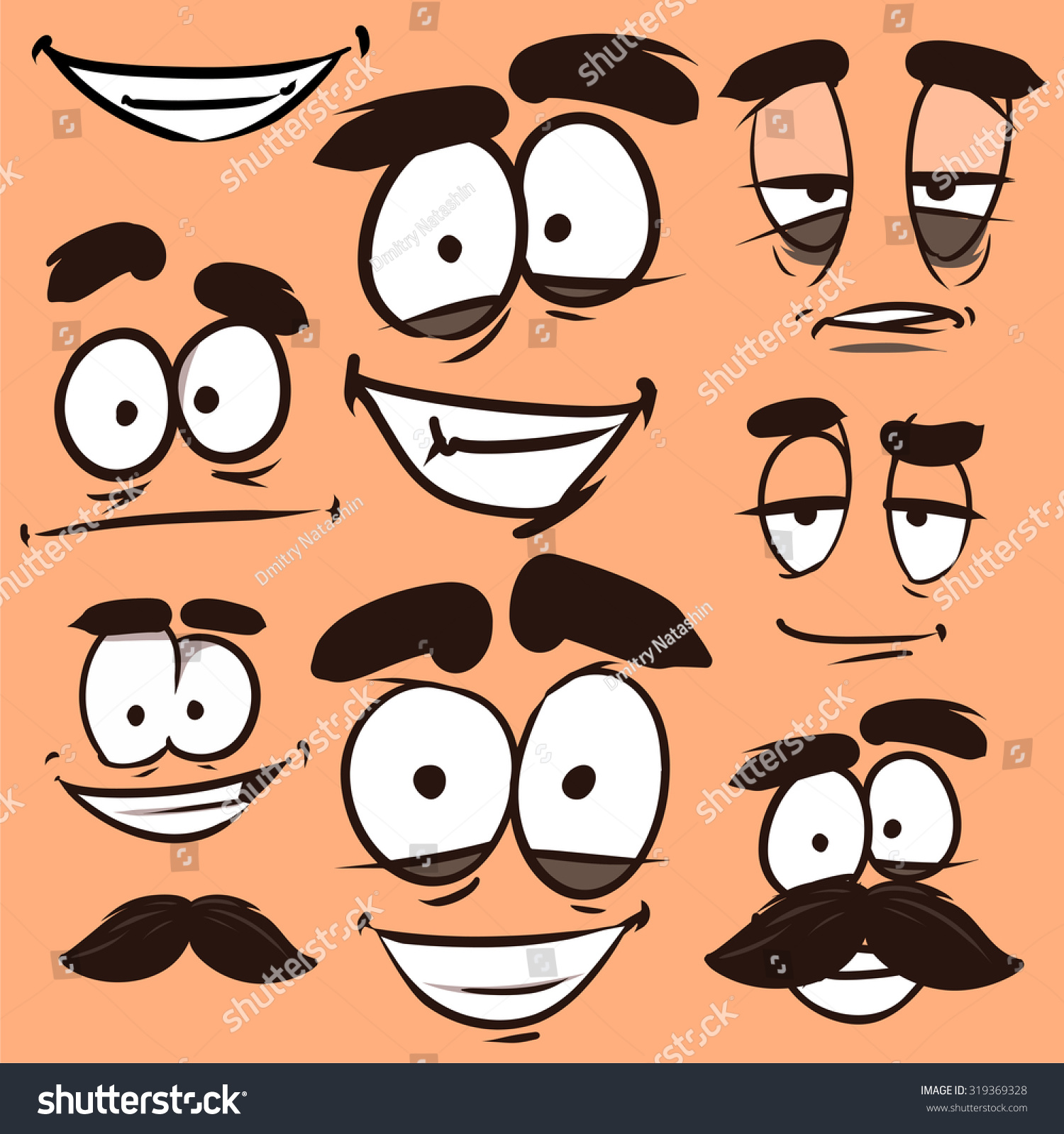 Cartoon Faces Vector Illustration Stock Vector (Royalty Free) 319369328