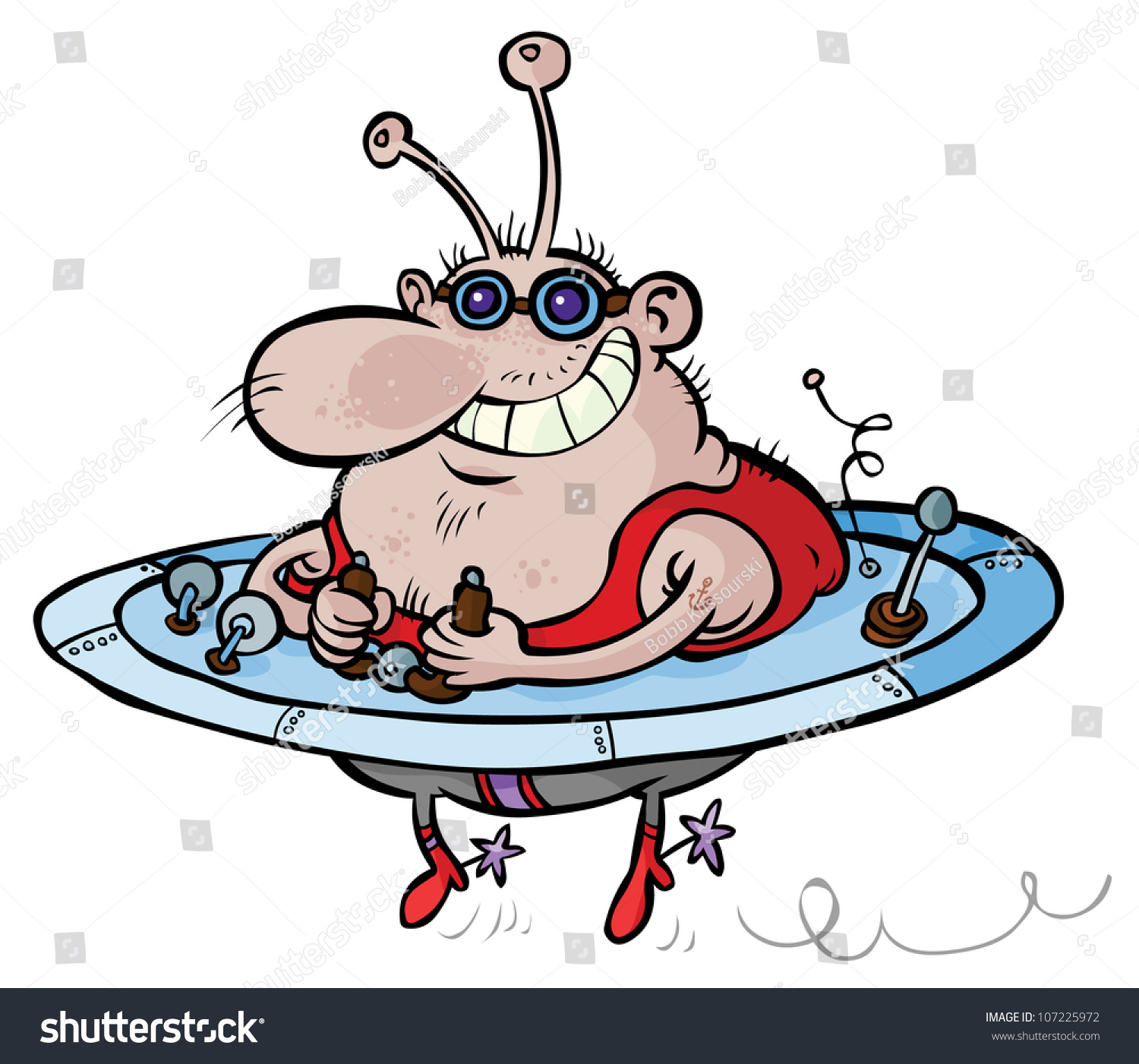 Cartoon Fat Alien: vector de stock (libre de regalías) 107225972