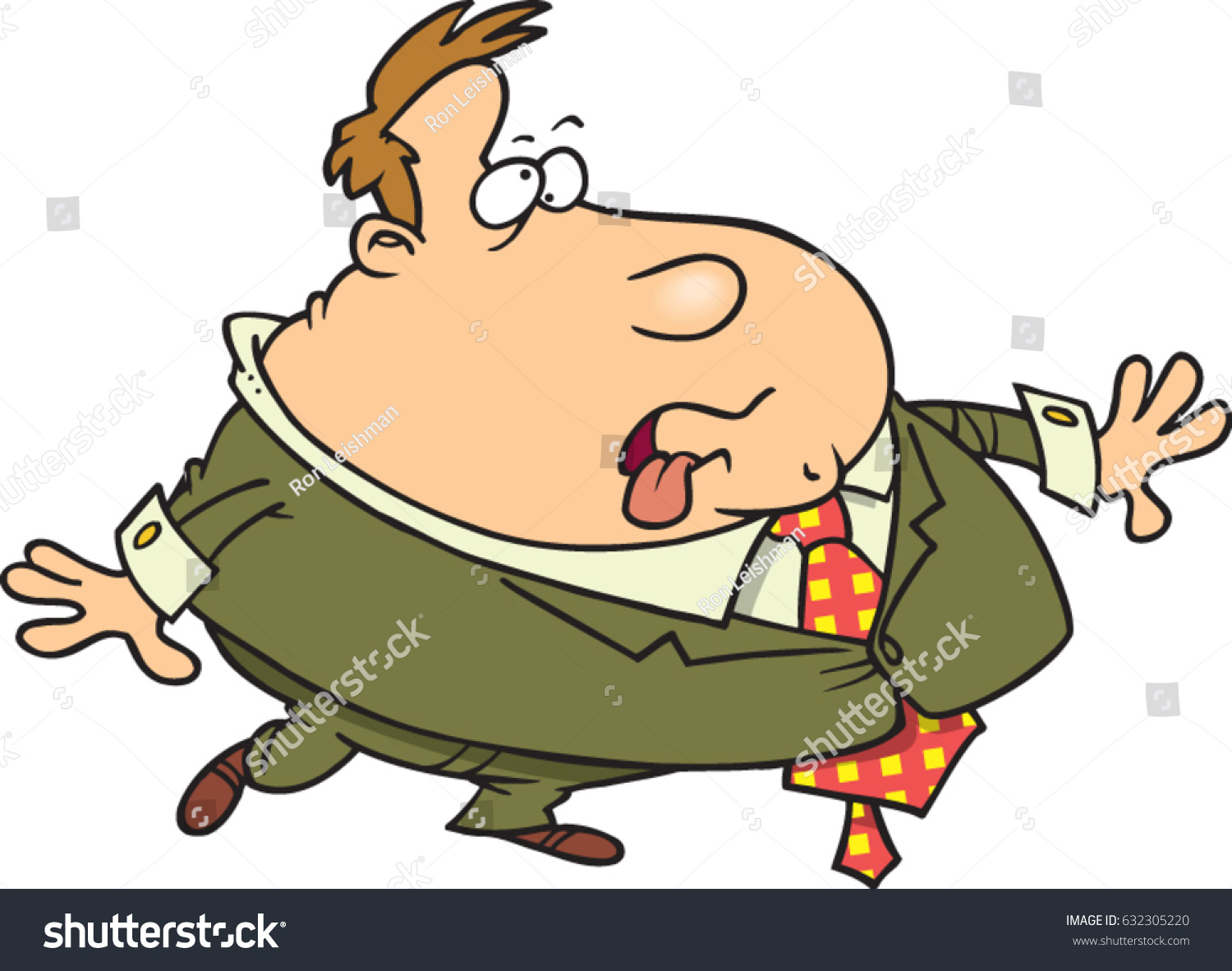 Vektor Stok Cartoon Fat Man (Tanpa Royalti) 632305220 | Shutterstock