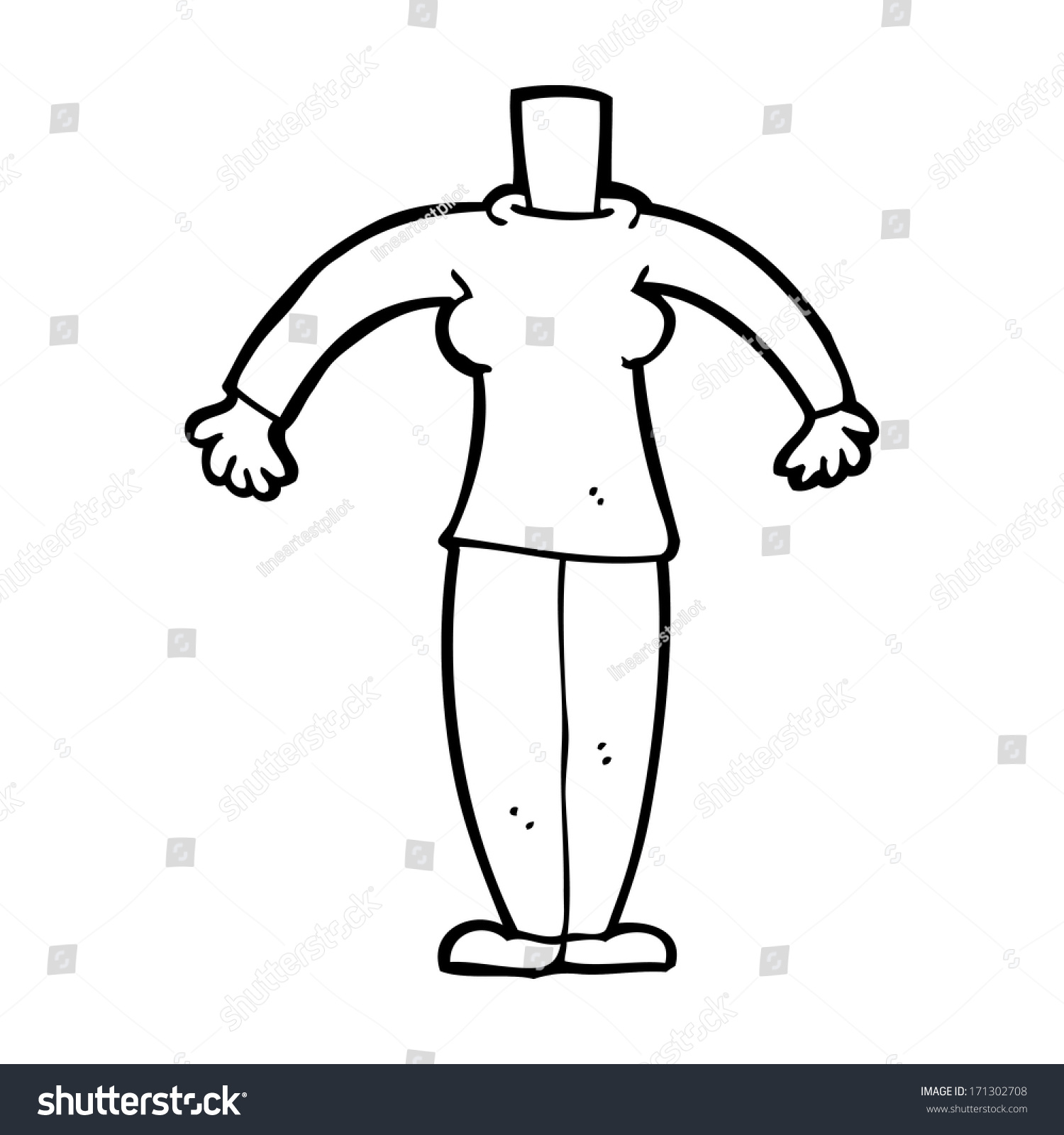 Cartoon Female Body Add Photos Mix เวกเตอร์สต็อก ปลอดค่าลิขสิทธิ์