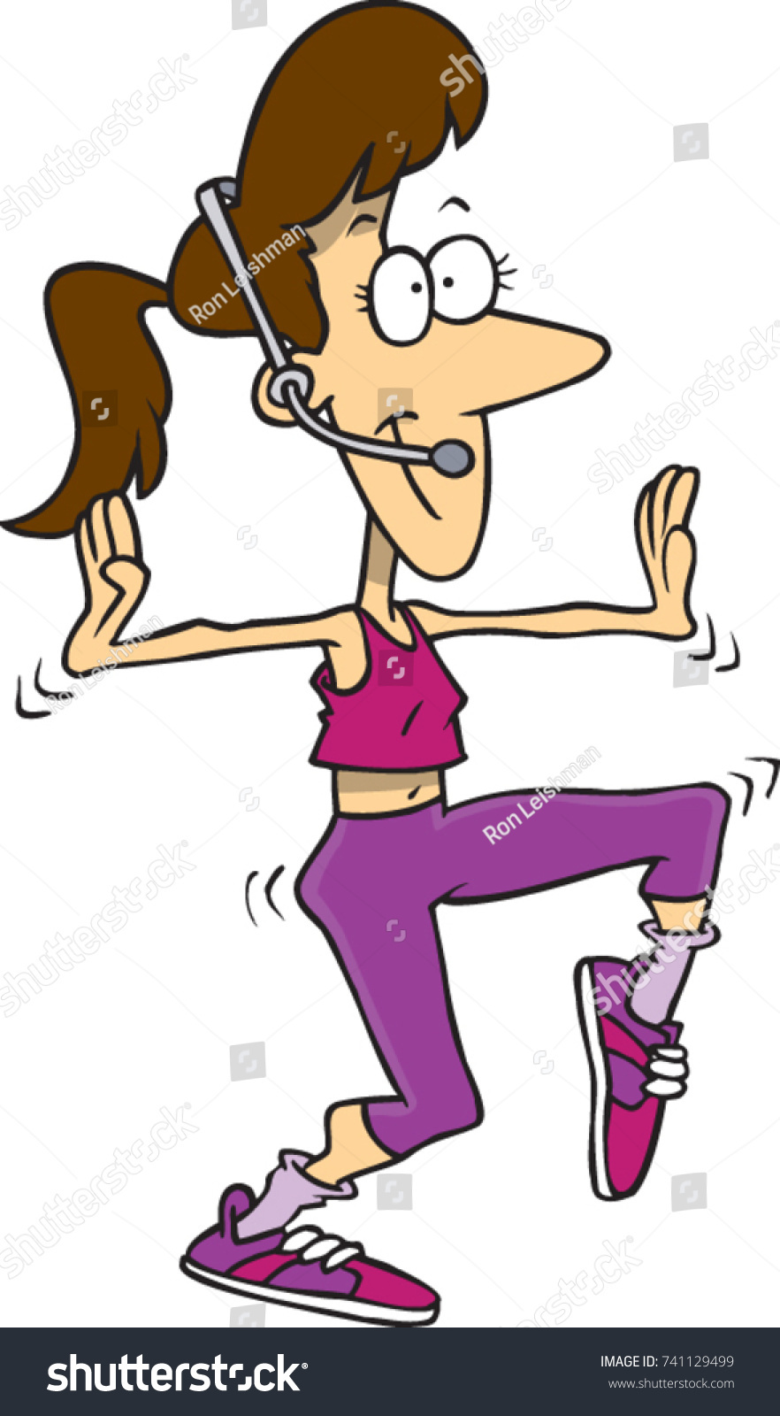 Cartoon Female Exercise Instructor Stock Vector (Royalty Free ...
