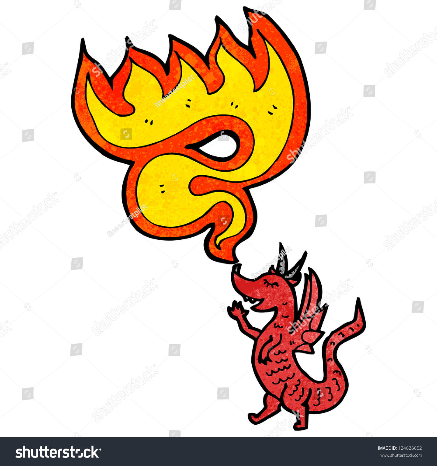 Cartoon Fire Breathing Dragon 库存矢量图（免版税）124626652 | Shutterstock