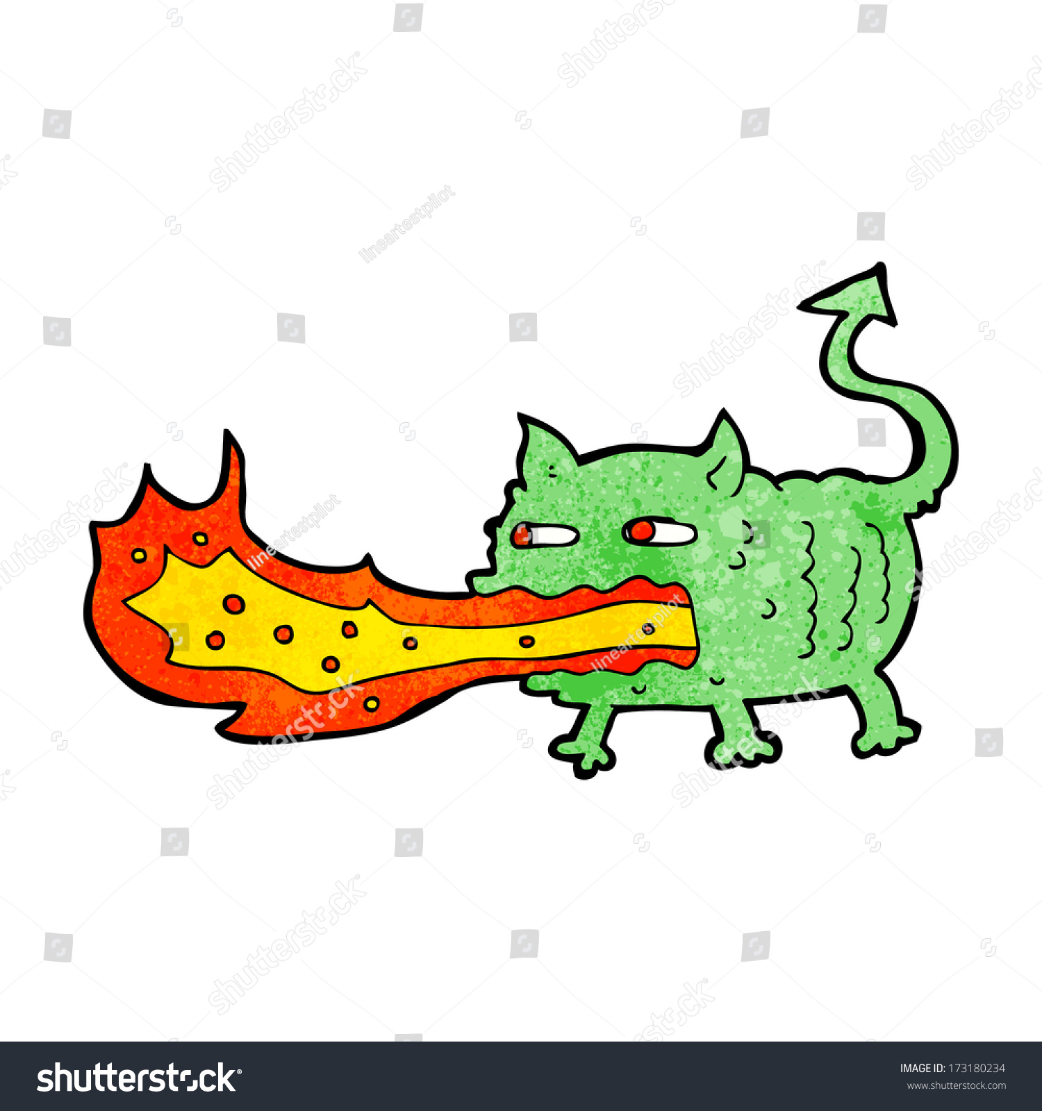 Cartoon Fire Breathing Imp Stock Vector (Royalty Free) 173180234 ...