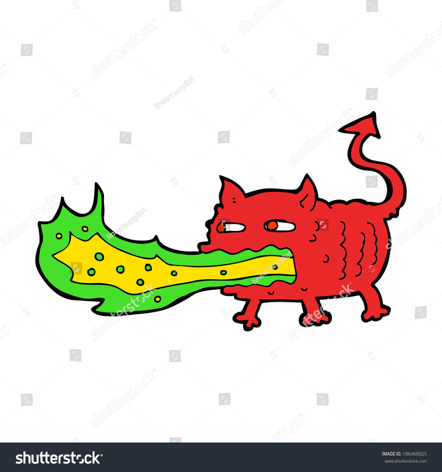 Cartoon Fire Breathing Imp Stock Vector (Royalty Free) 186460025 ...