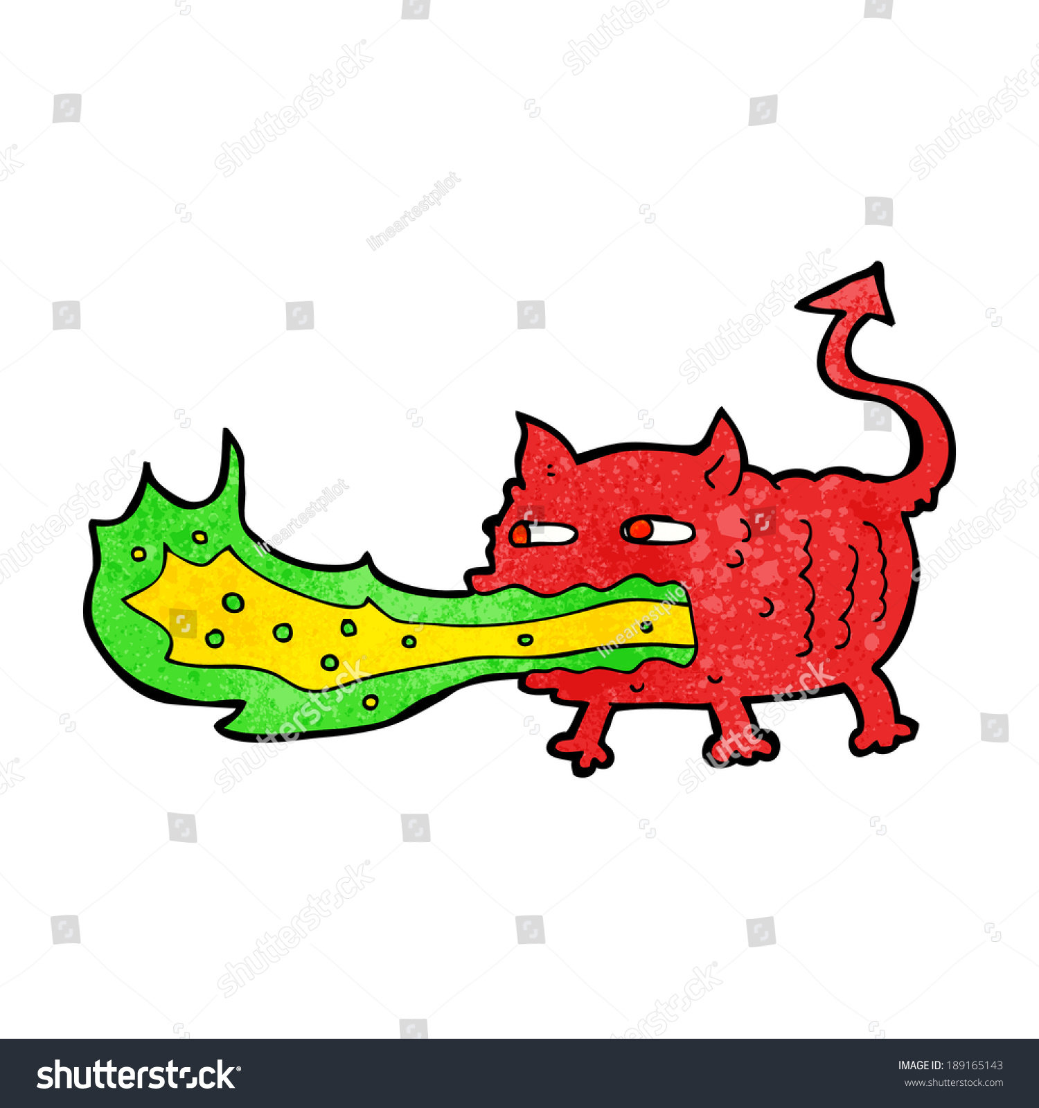 Cartoon Fire Breathing Imp Stock Vector (Royalty Free) 189165143