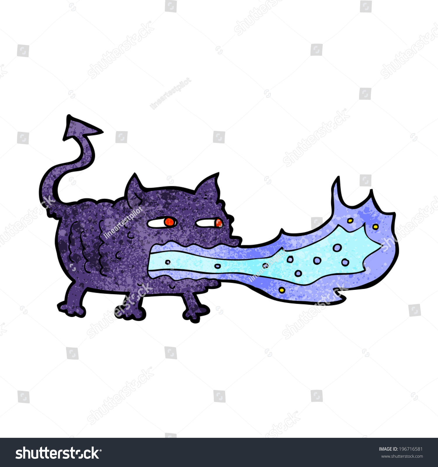 Cartoon Fire Breathing Imp Stock Vector (Royalty Free) 196716581