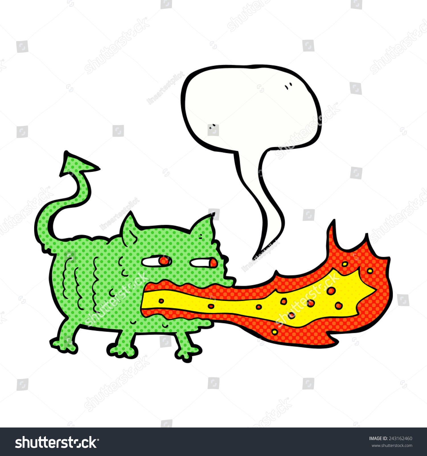 Cartoon Fire Breathing Monster Stock Vector (Royalty Free) 243162460