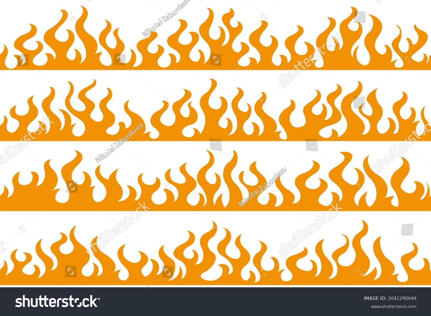 Cartoon Fire Flame Frame Borders Design Stock Vector (Royalty Free ...
