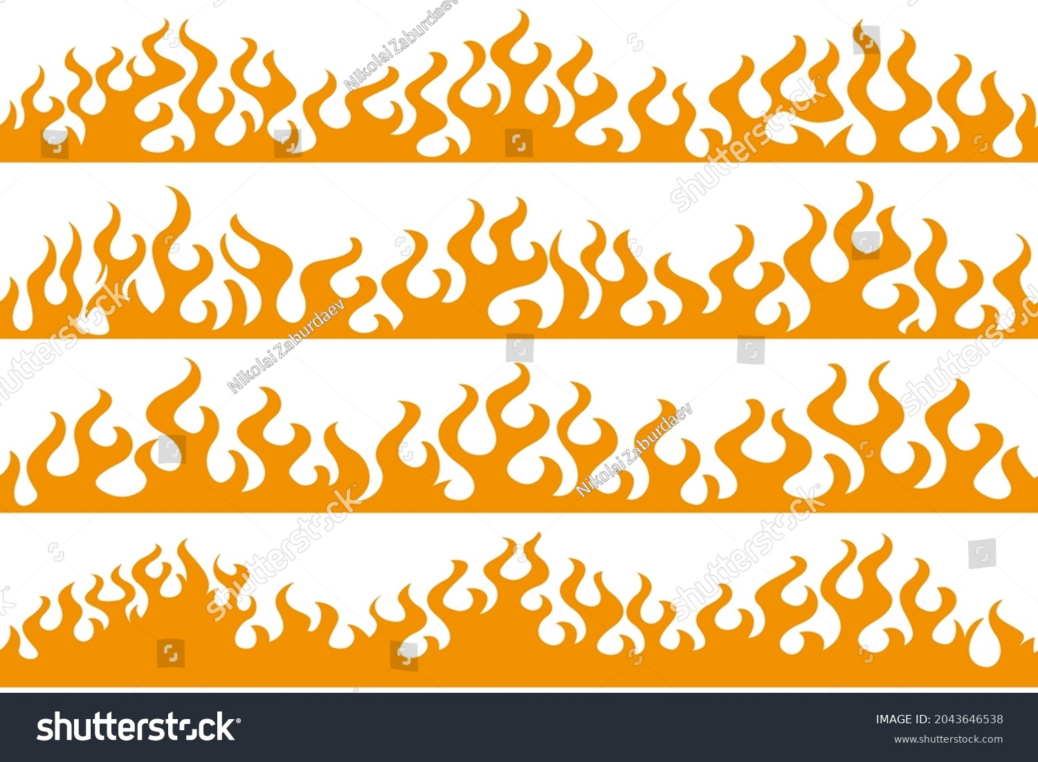 Cartoon Fire Flame Frame Borders Design Stock Vector (Royalty Free ...
