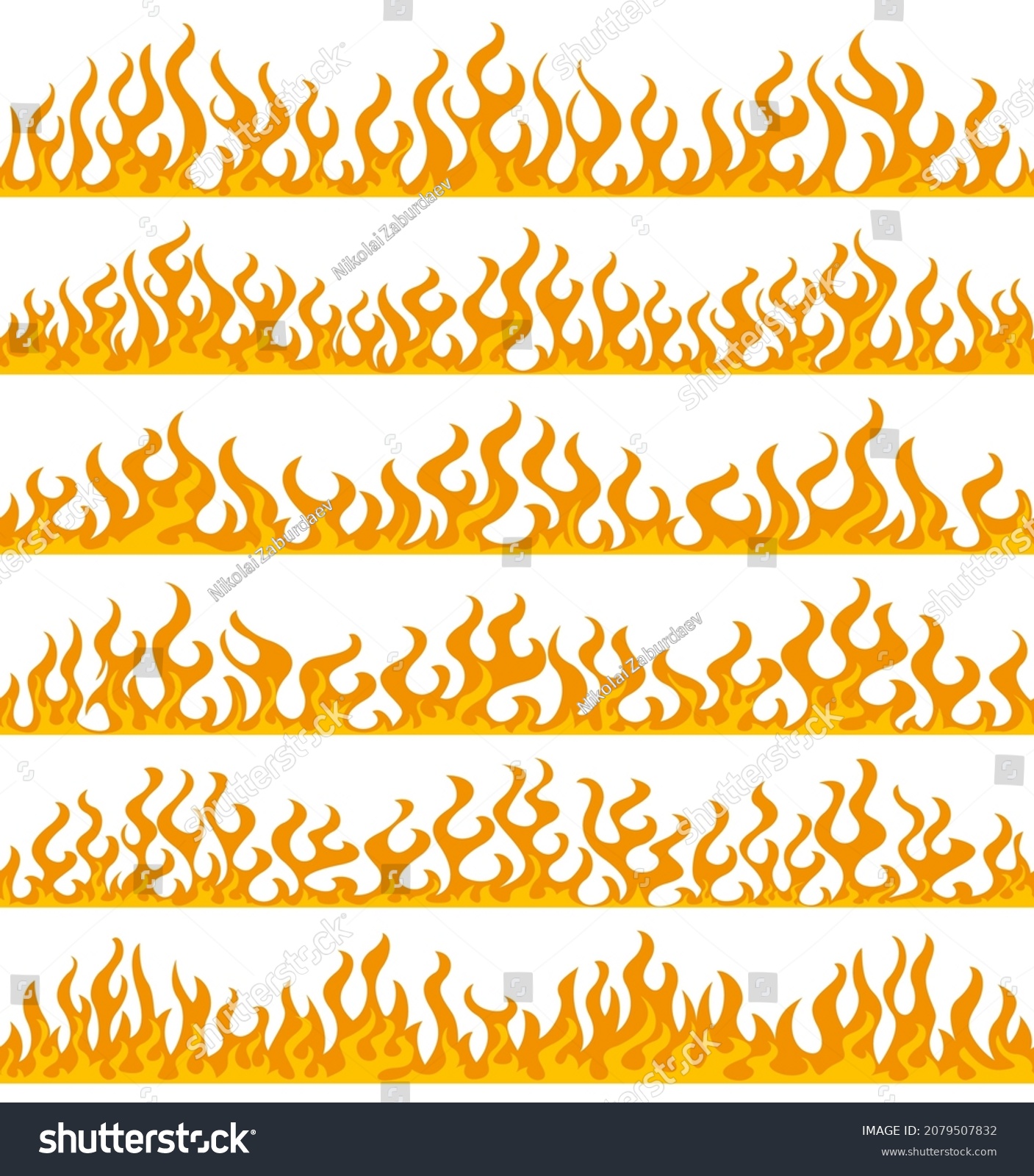 Cartoon Fire Flame Frame Borders Design Stock Vector (Royalty Free ...