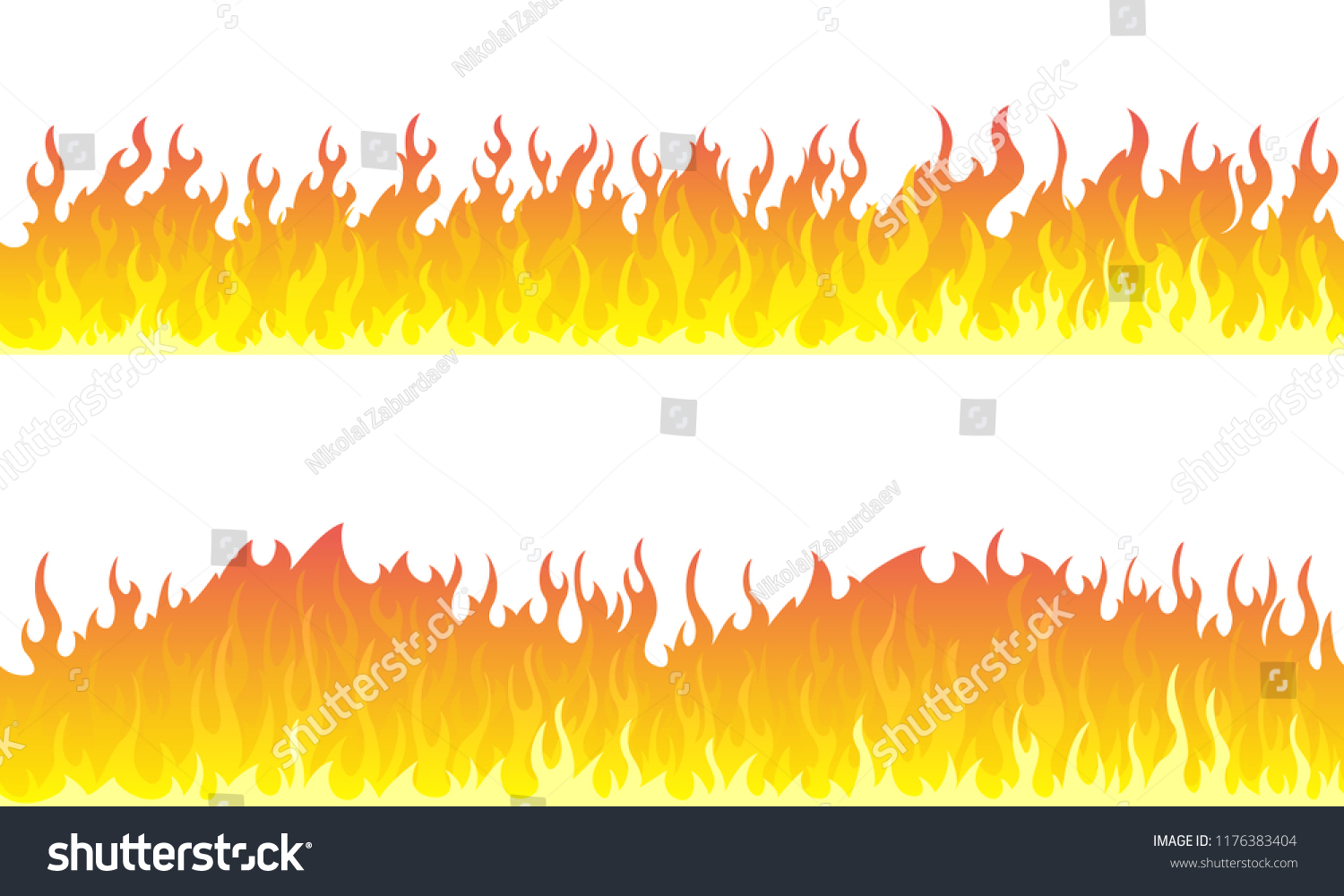 Cartoon Fire Flame Frame Borders Seamless: เวกเตอร์สต็อก (ปลอดค่า ...