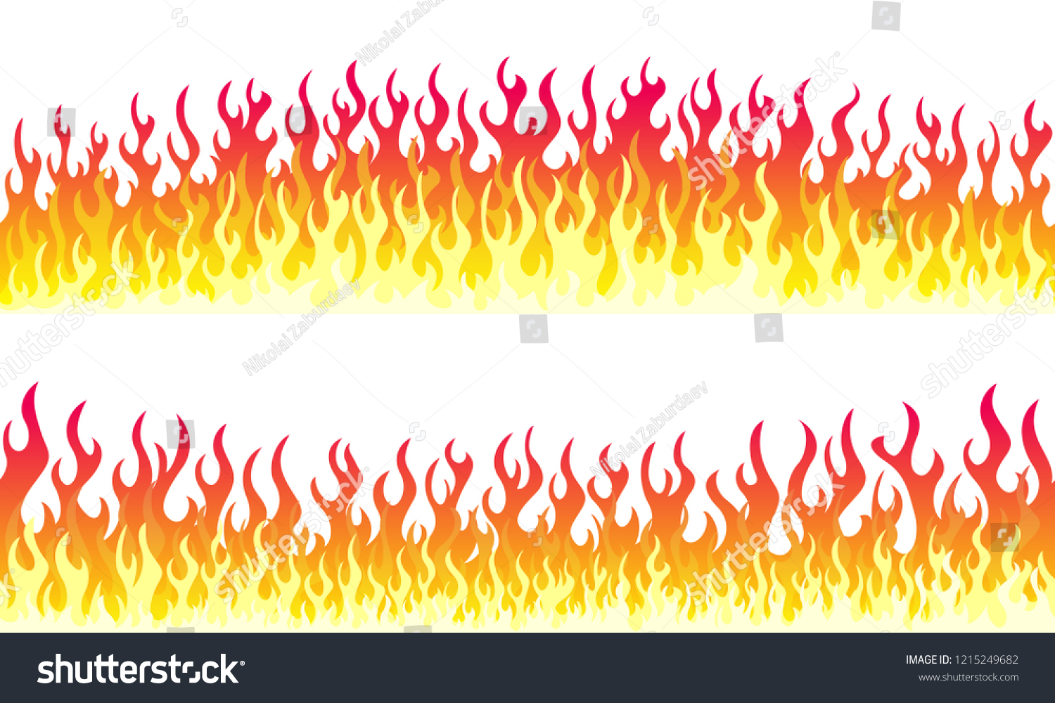 Cartoon Fire Flame Frame Borders Seamless: เวกเตอร์สต็อก (ปลอดค่า ...